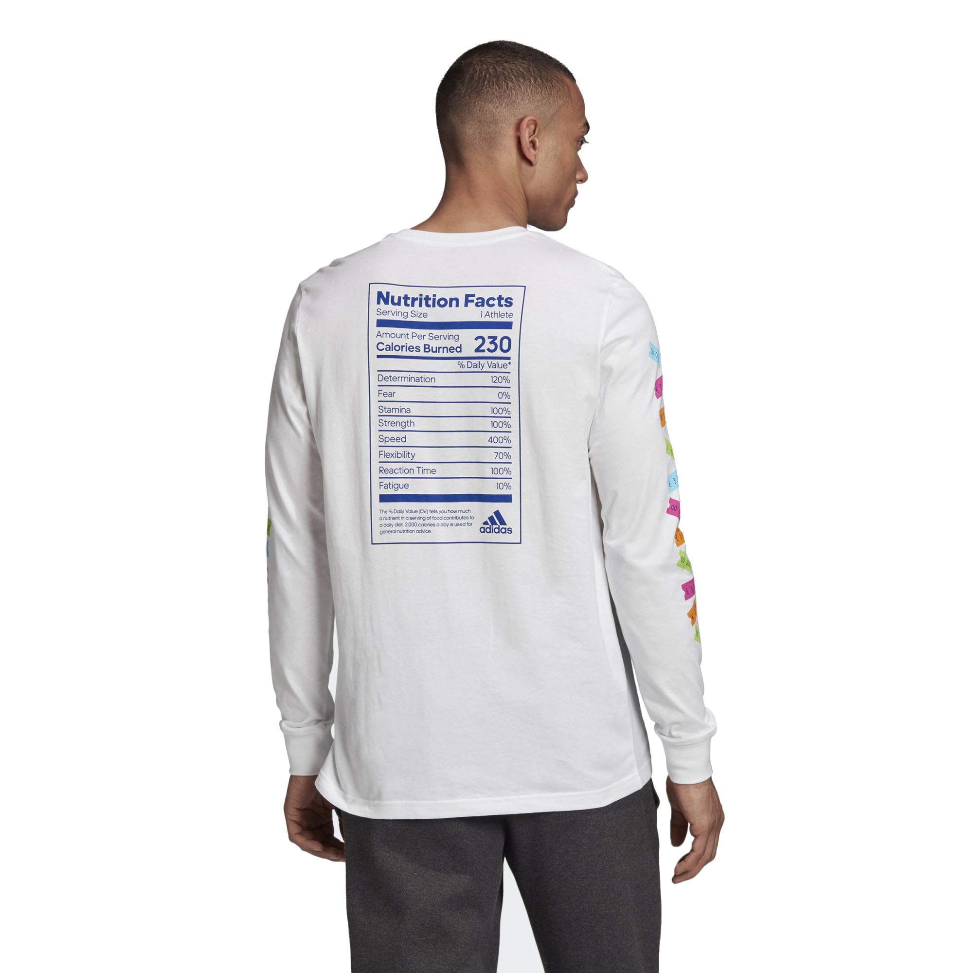 adidas mens Athletics Graphic Long Sleeve Tee White Small