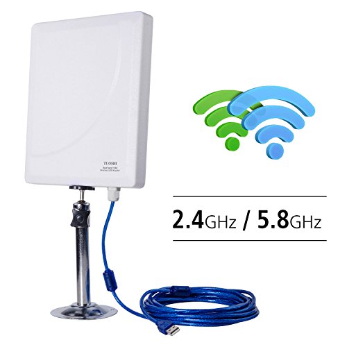 TUOSHI Outdoor High Power Wi-Fi Antenna | Long Range USB WiFi Range Extender for PCs | Support 600Mbps AC 802.11ac Dual Band 2.4 & 5 GHz-Working with R658U WiFi Router