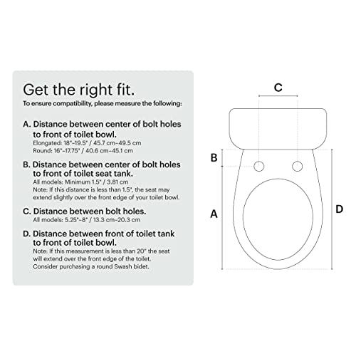 Brondell LT89 Electric Bidet Toilet Seat, Fits Round Toilets, White – Side Arm Control, Warm Water Wash, Strong Wash Mode, Stainless-Steel Nozzle, Nightlight and Easy Installation