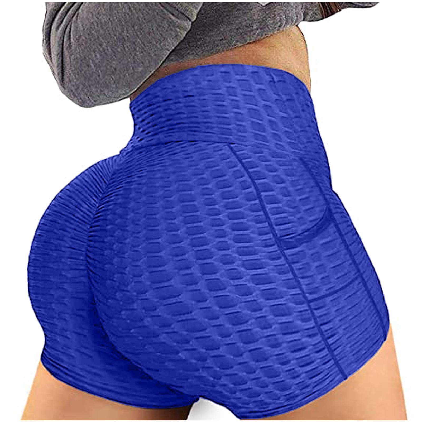 Women's Booty Shorts Sexy Scrunch Butt Lifting Leggings Workout High Waisted Textured Bottom Summer Hot Shorts