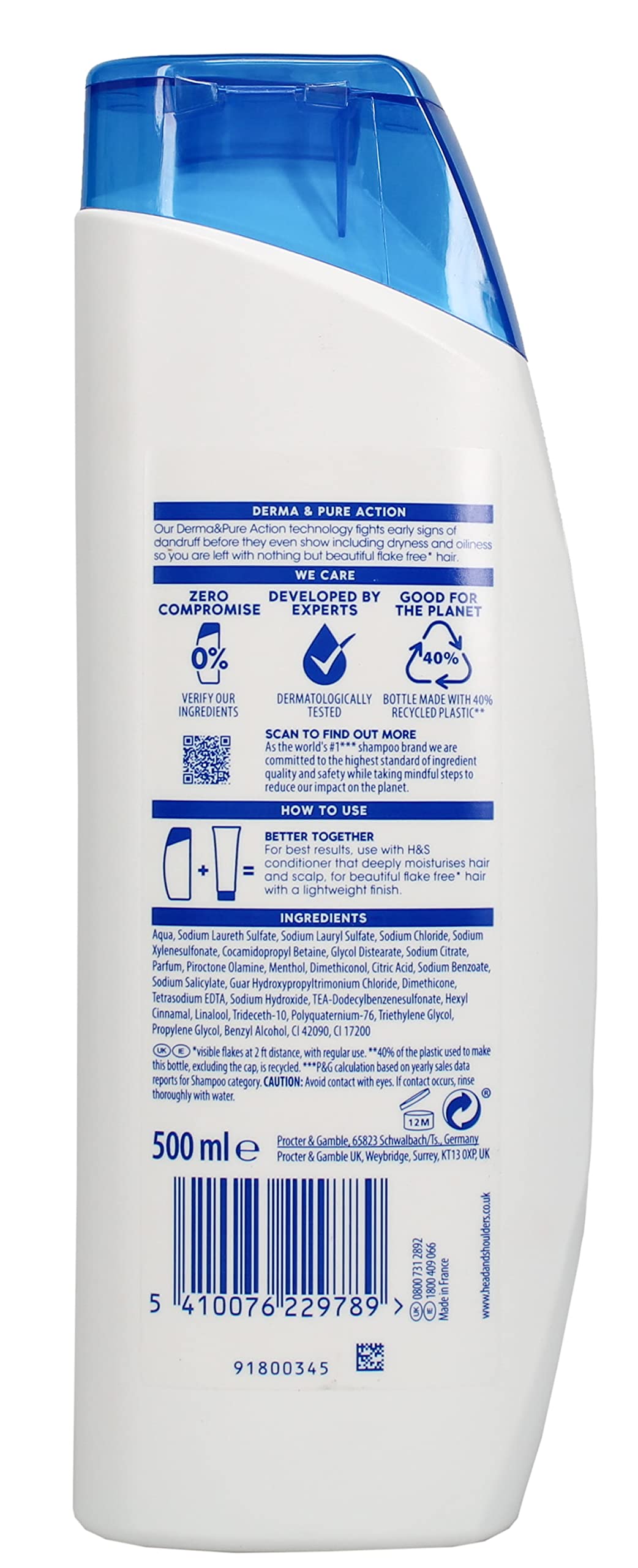 Head & Shoulder Anti Dandruff Shampoo COOL MENTHOL 16.9 oz. (2 Pack). amtc