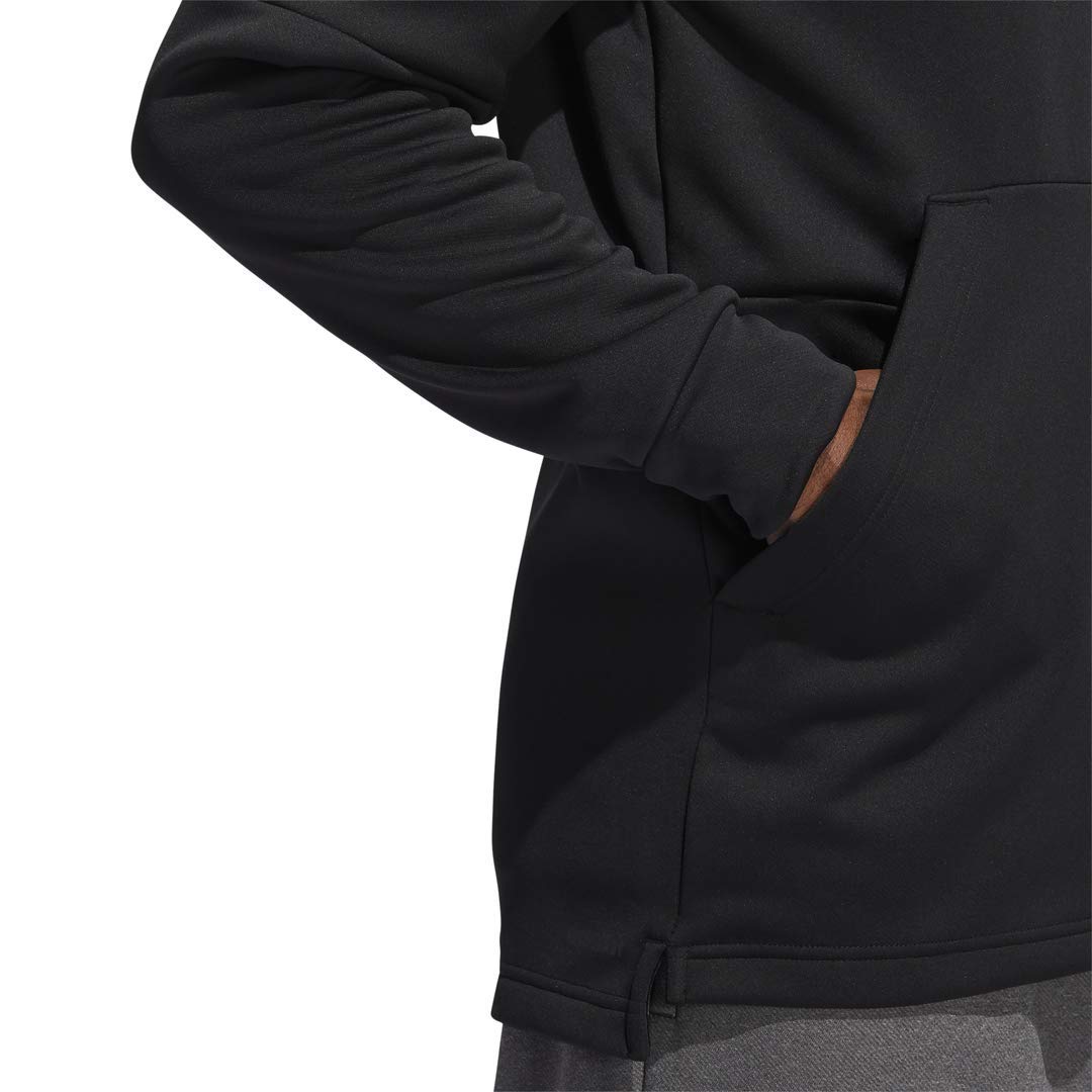 adidas mens Game & Go Full-Zip Hoodie Black/Black/White Large