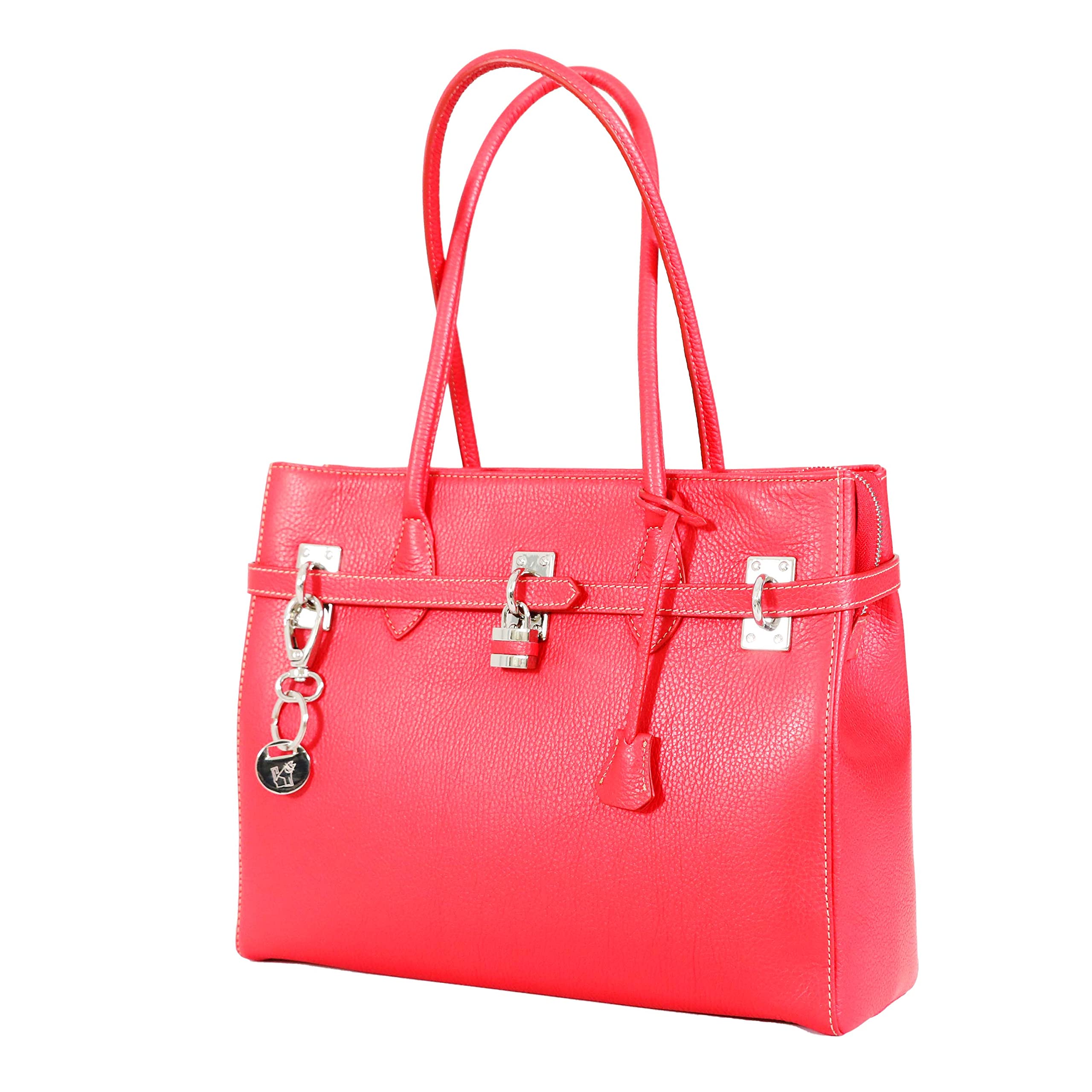 Robin Lisa New York Luxury Handbags for Women | 100% Genuine Italian Calf Leather | Limited Edition Robin Handbag (Red)