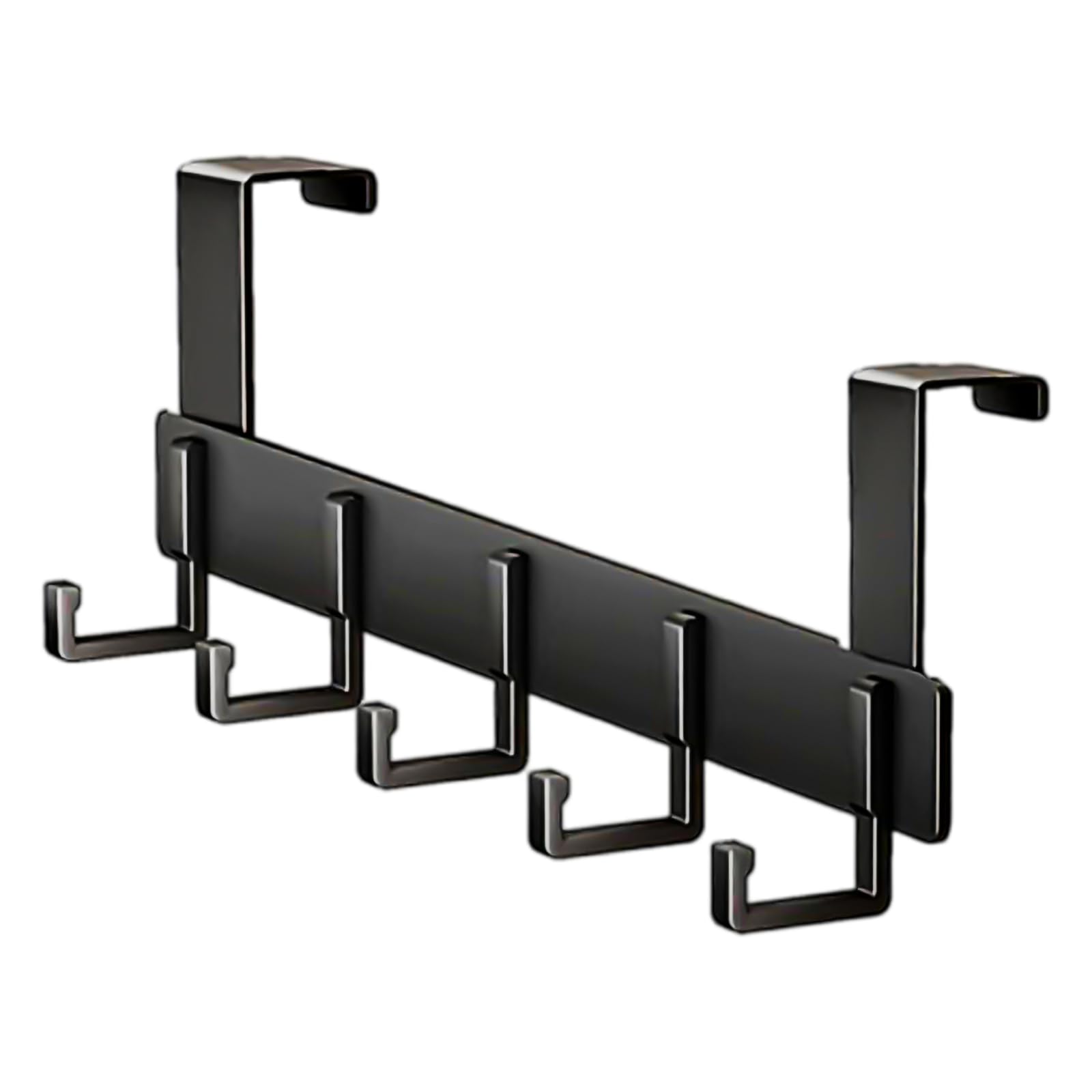 Boguish Over Door Hook Bathroom Pool Towel Rack Wall Mounted 5 L-Shape Metal Coat Hooks for Kitchen Shower Toilet Cabinet Outside Black