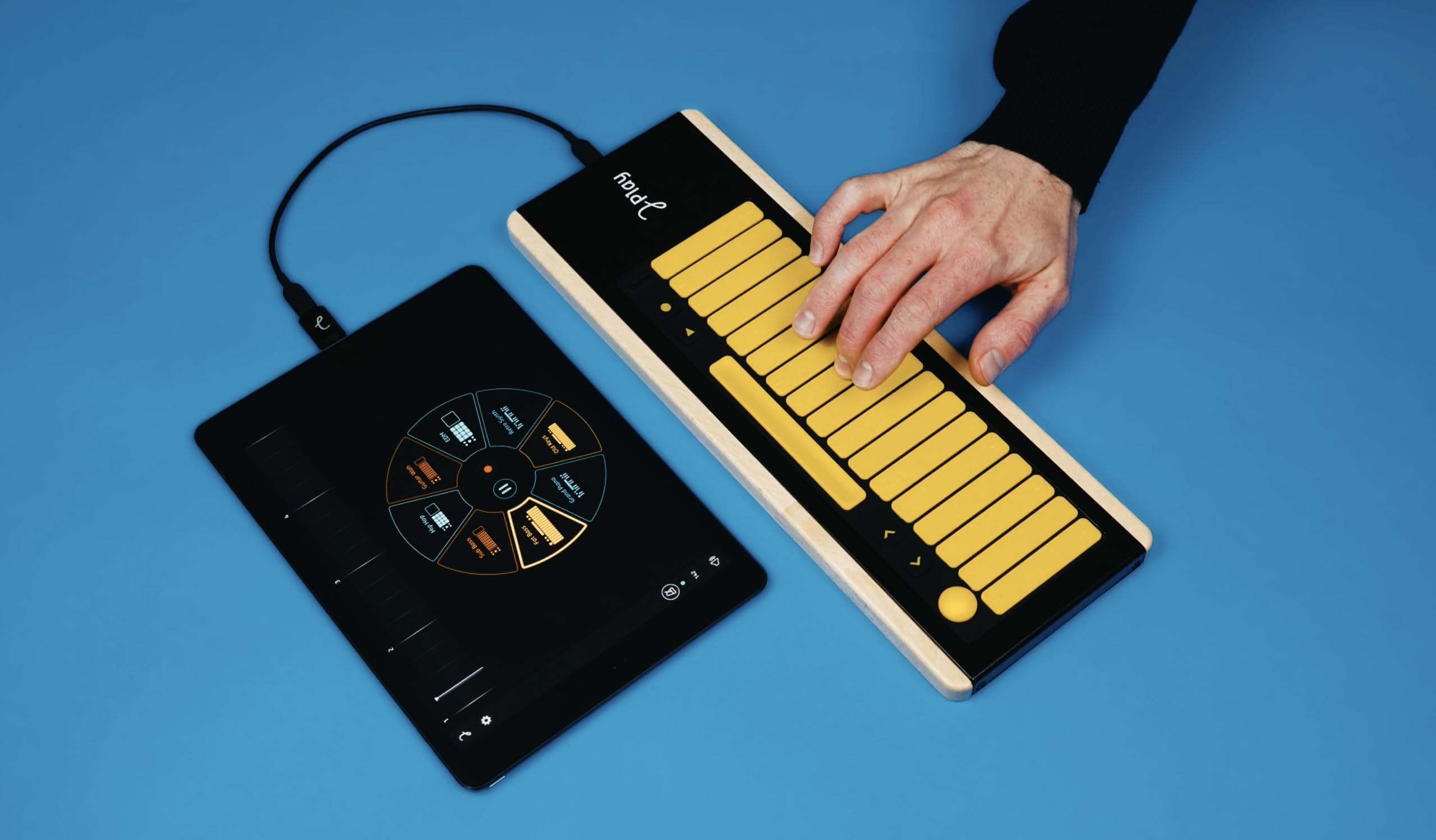 Keys Pad Accessory for J-Play MIDI controller - 17 Keys and Effect Zone, Dedicated Musical App Included, Plug & Play Music instrument Water Edition