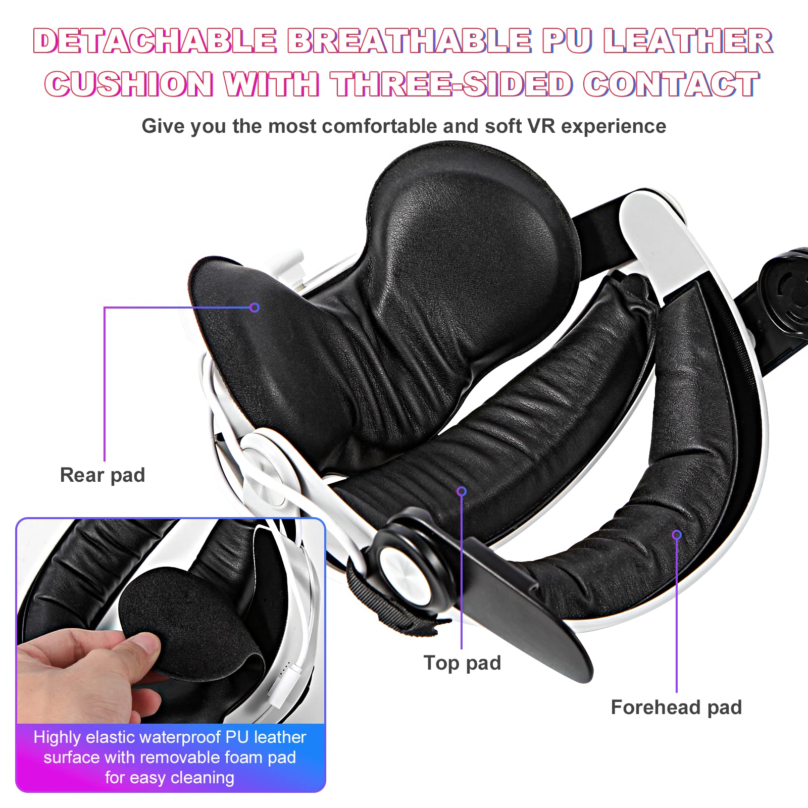 AMLINK MQ2 Pro Head Strap with 5300mAh Battery for Oculus/Meta Quest 2, Rechargable Adjustable Elite Strap for Quest 2 Replacement Accessories for Enhanced Support and Comfort