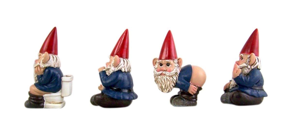 Four Naughty Gnomes Set of 4 Home Decor Statues 4 Inch