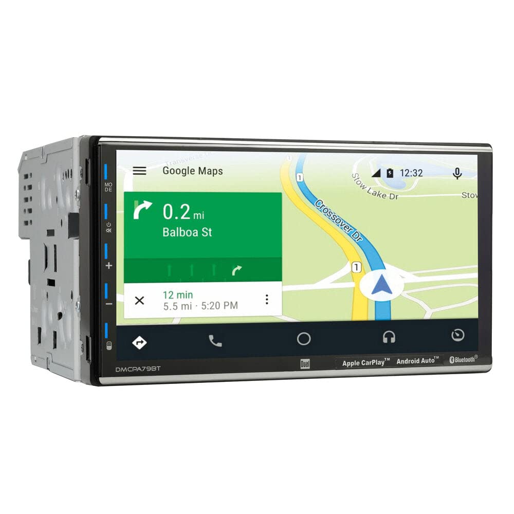 Dual Electronics 7" Double Din Mechless Digital Media Receiver with Apple CarPlay Android Auto