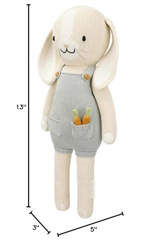cuddle + kind Henry The Bunny Little 13" Hand-Knit Doll – 1 Doll = 10 Meals, Fair Trade, Heirloom Quality, Handcrafted in Peru, 100% Cotton Yarn