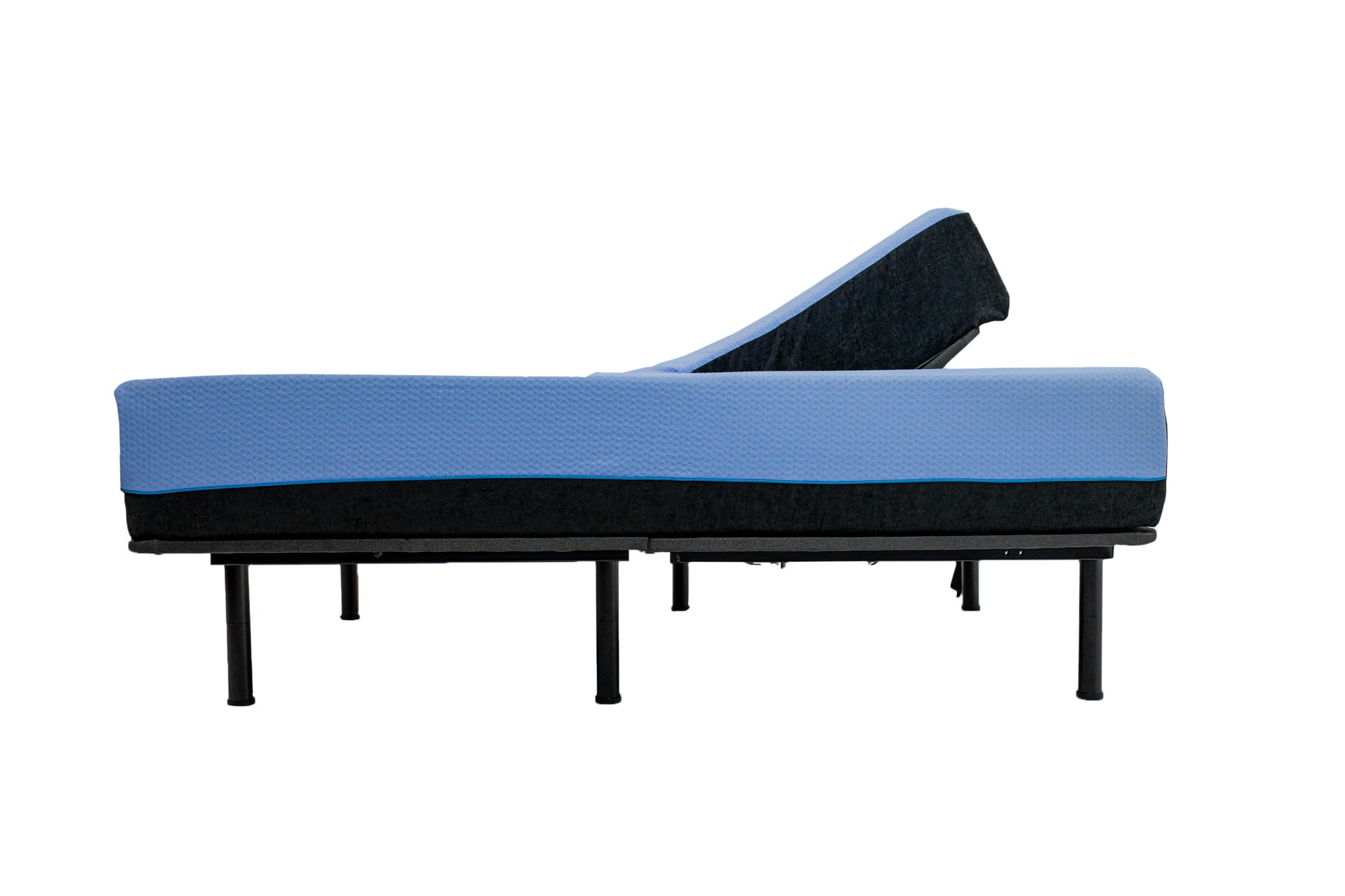 Bridgevine Home Flex Head 6-Layer Hybrid Latex Foam and Coil Adult Mattress, 12 Inches, Mattress-in-a-Box, Split King Size, Blue Ice Cover