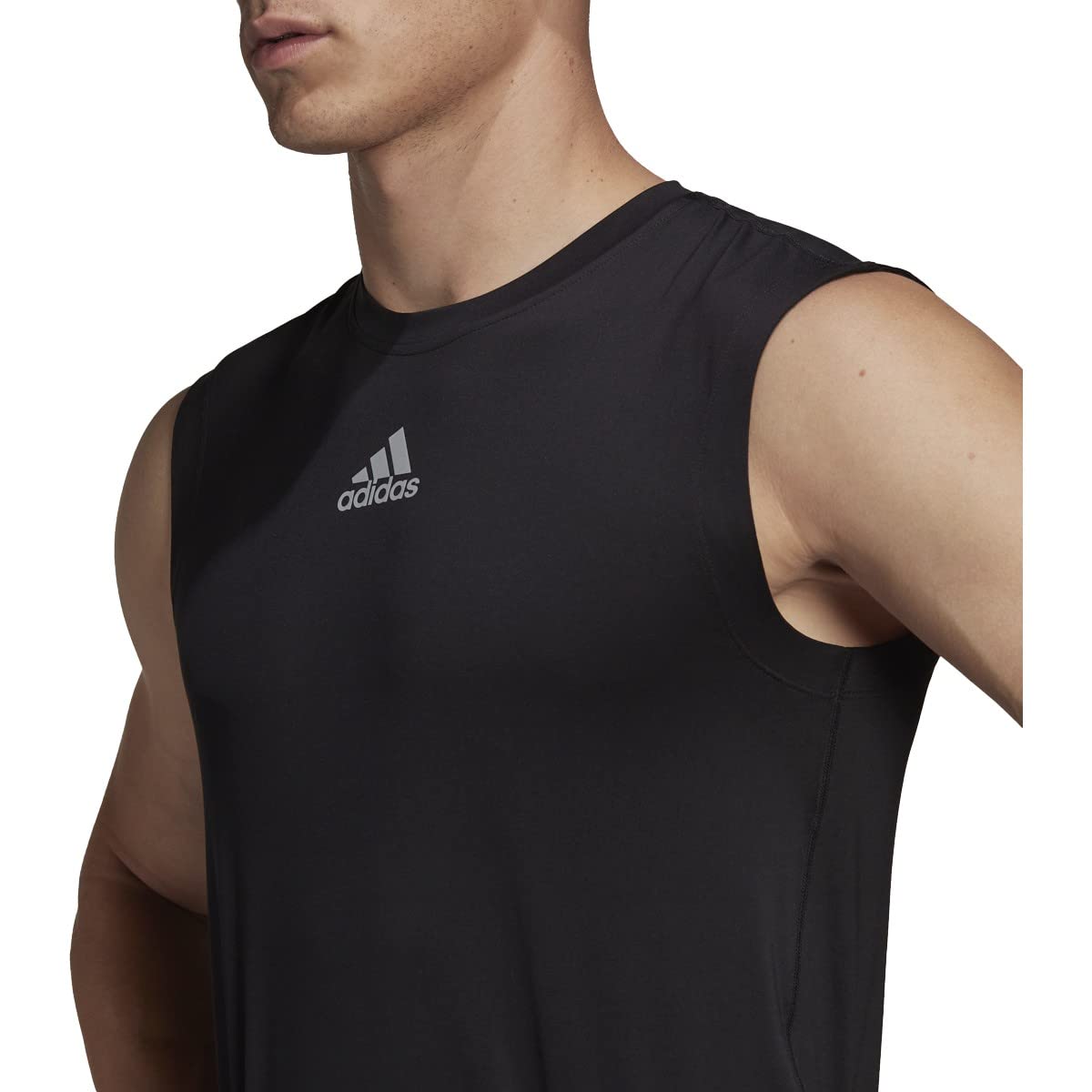 adidas mens Techfit Sleeveless Fitted Top Training, Black, XX-Large