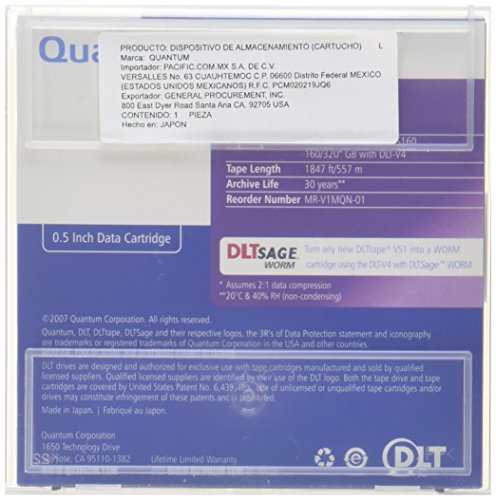 Quantum 1pk VS160 80/160GB DLT-V4 160/320GB Tape Catridge (MR-V1MQN-01)