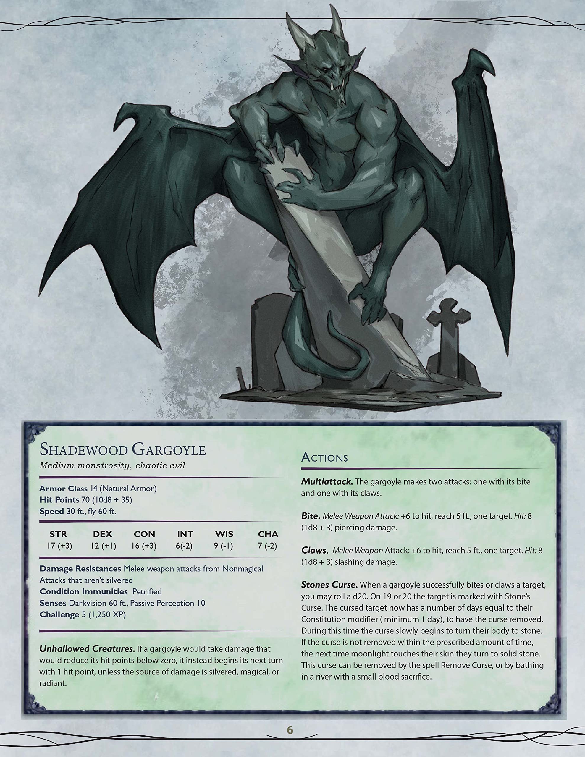 DUNGEON CRAFT Unpainted Miniatures, Compatible with DND, RPG, Tabletop Games, Roleplaying Figures for Your Next Dungeons & Dragons Quest, Mini Gaming Action Figures (The Shadewood Gargoyle)
