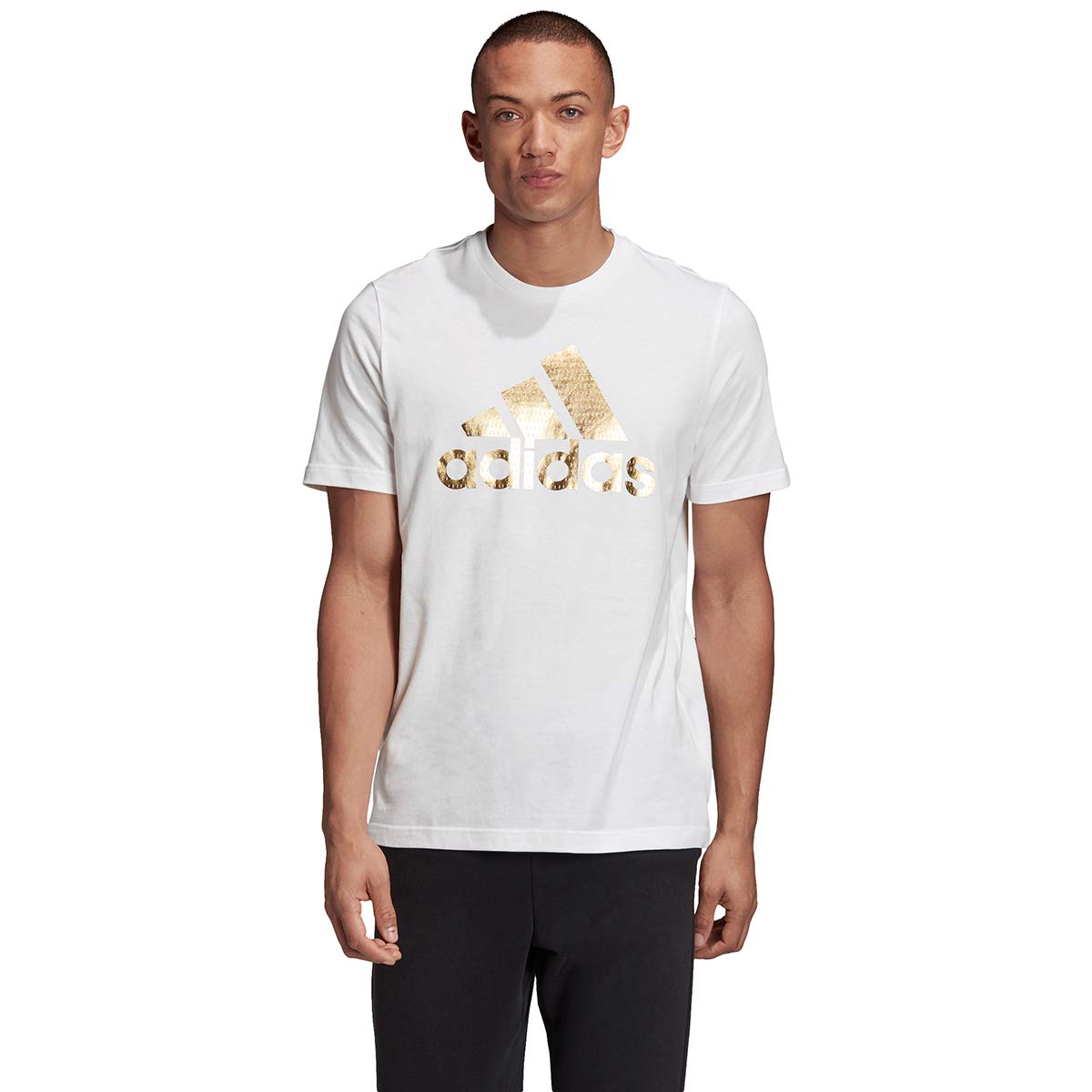 adidas mens Universal Foil Graphic Tee White Large