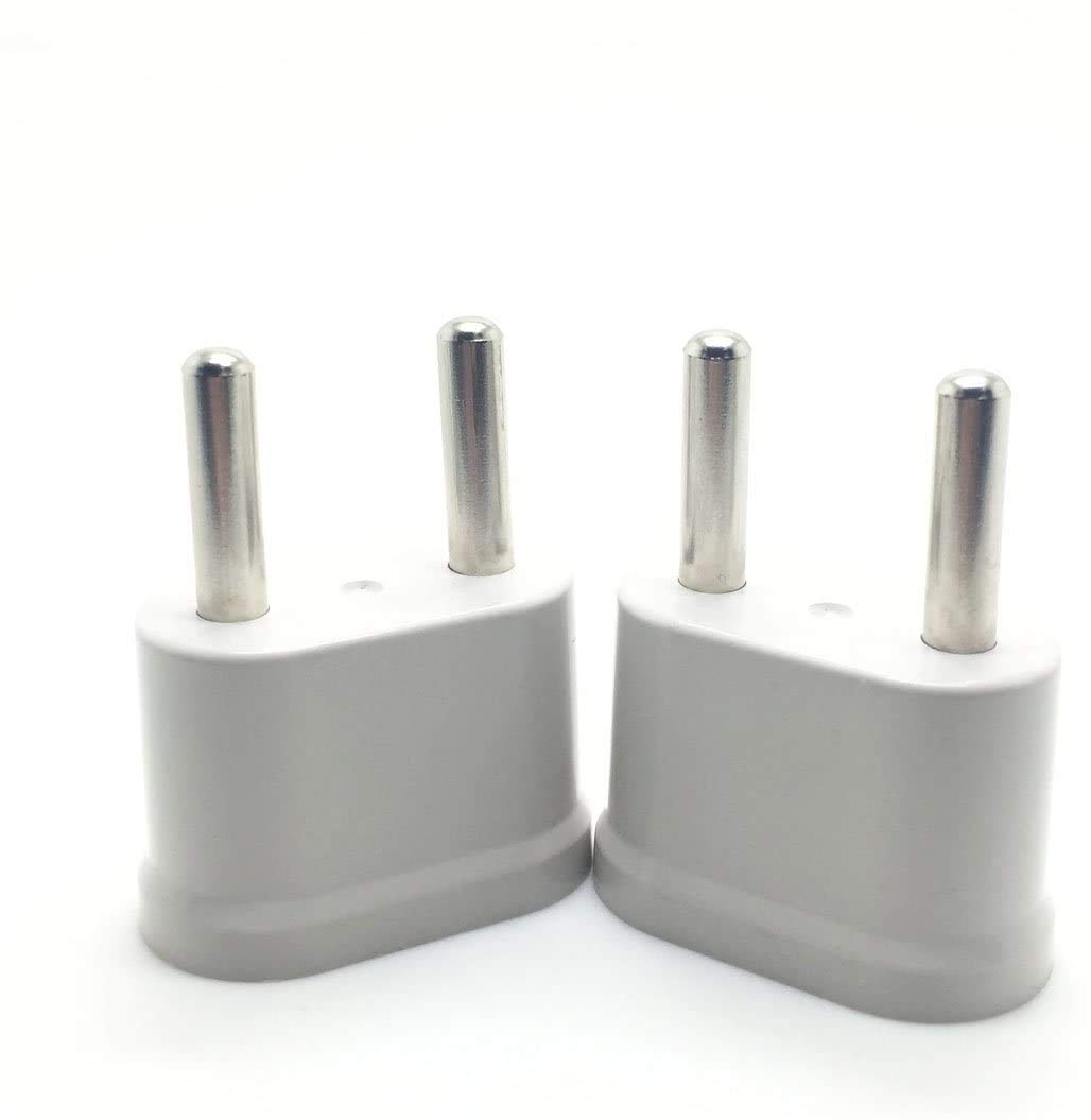 Toolso 2pcs/lot US (USA) to EU (Europe) Travel Power Plug Adapter for USA converter White