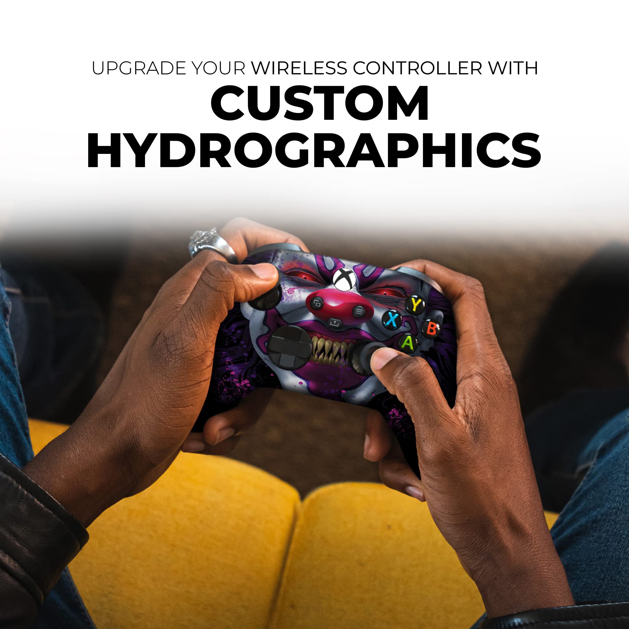 Killer Clown Custom X-box Controller Wireless compatible with X-box One/X-box Series X/S by DreamController | Proudly Customized in USA with Permanent HYDRO-DIP Printing(NOT JUST A SKIN) (MODDED)