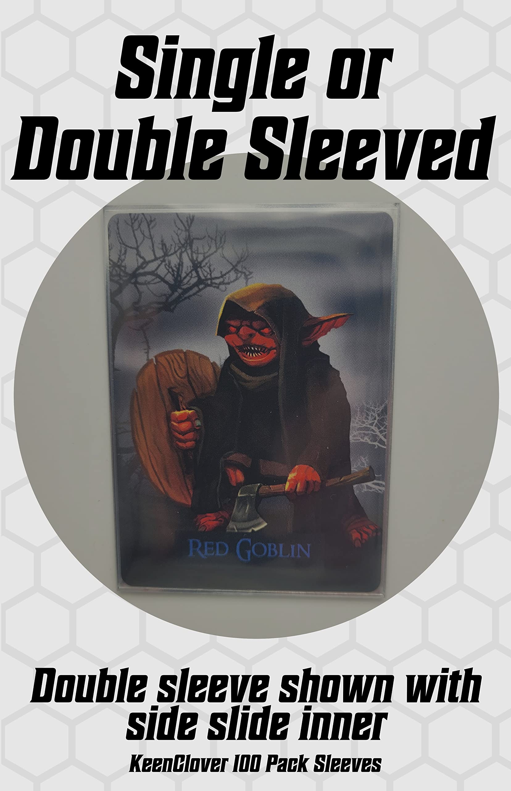 KeenClover Trading Card Sleeves 100 Pack Matte Standard Size, Strong and Thick Pure Jank 66mm x 91mm