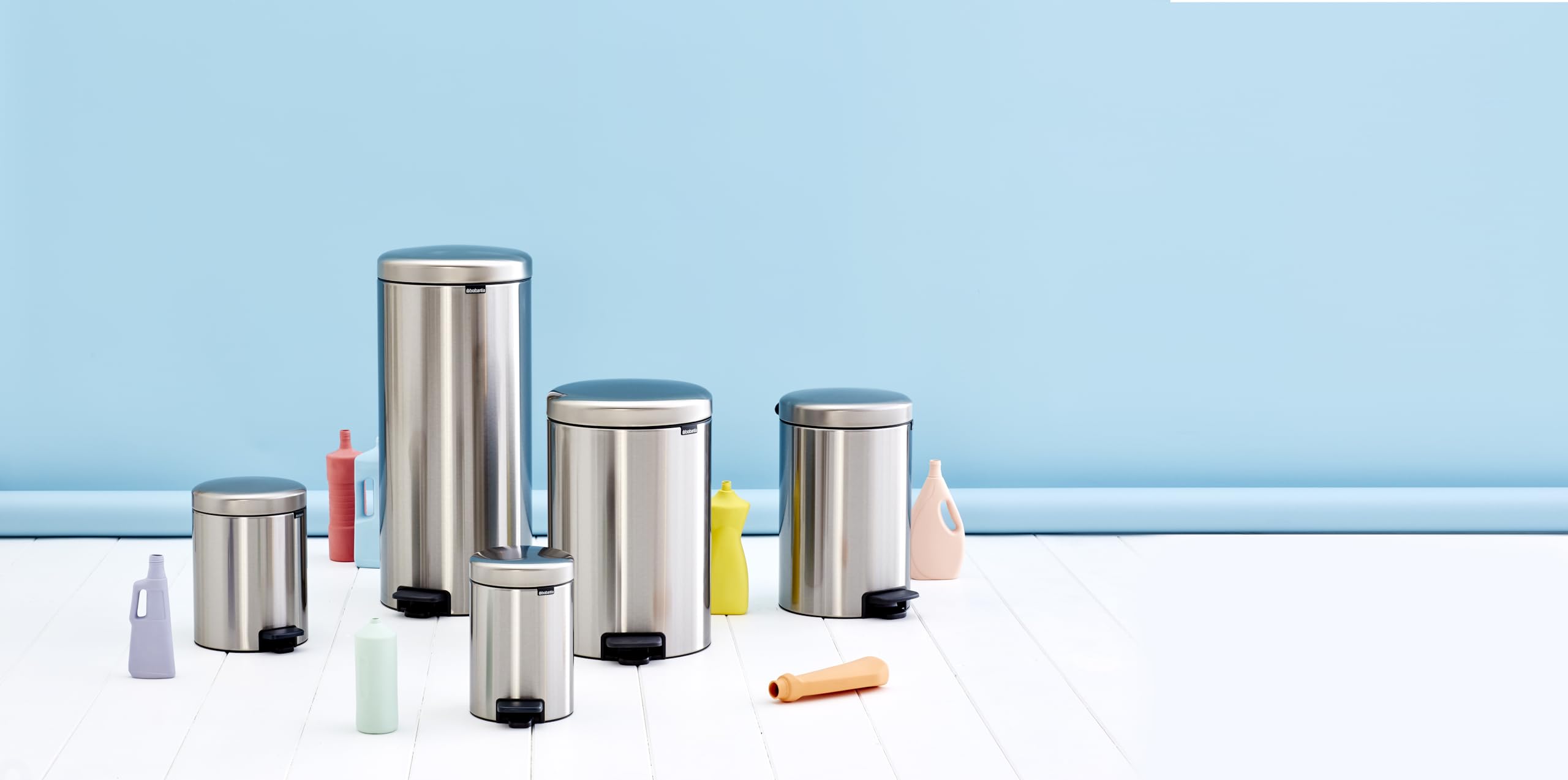 Brabantia Bathroom Pedal Bin 5L, 1.3 Gal, Matt Steel