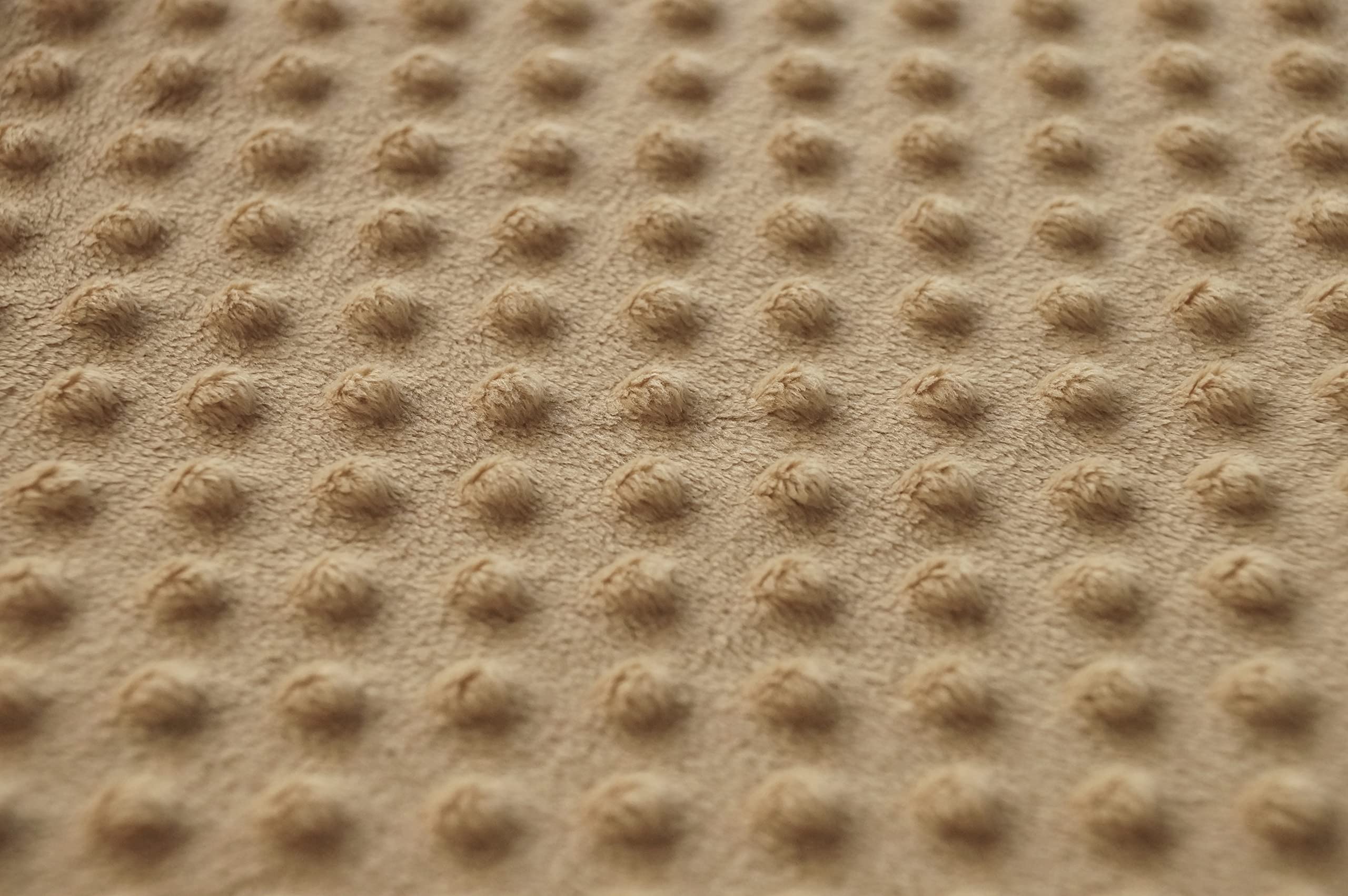 Camel Brown Minky Bubble Dimple Dot Plush Fur Fabric Polyester 58-60"