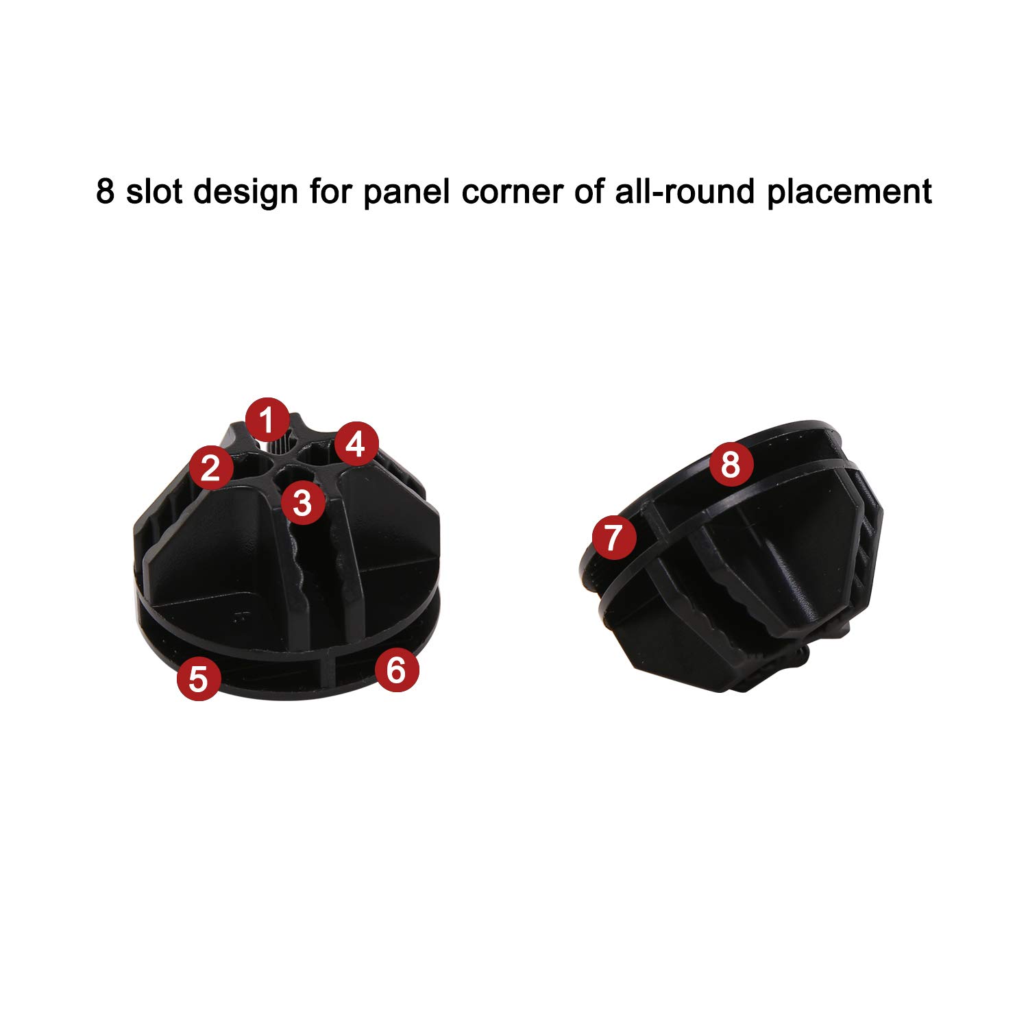 C&AHOME 24 pcs Wire Cube Plastic Connectors for Cube Storage Modular Closet Organizer and Metal Grid Shelving Unit Black