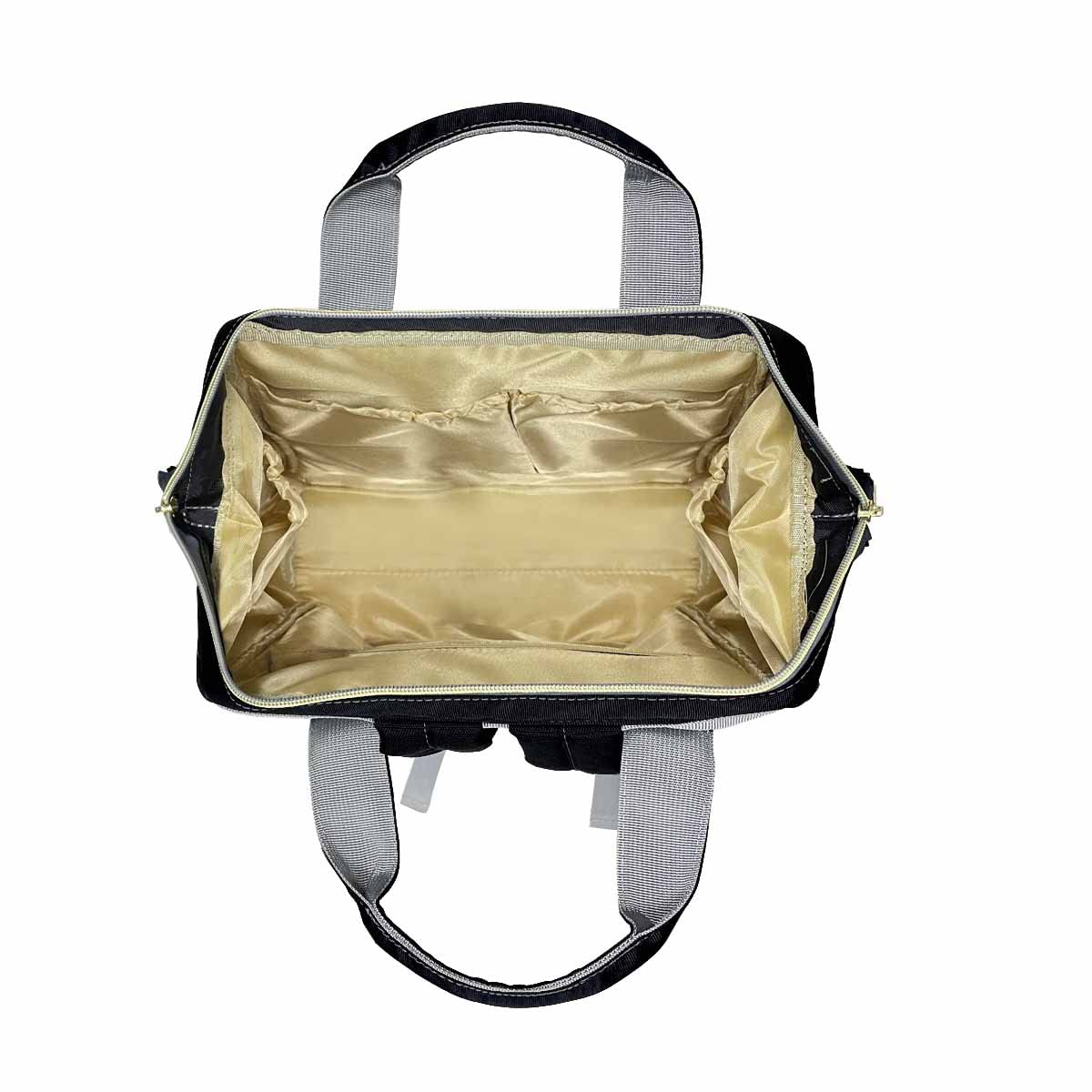 Custom Diaper Bag, Dazzle Color Name Text Logo Black Personalized Diaper Backpack with Text Mummy Nursing Baby Bags Shoulders Bag Casual Daypack Travel Bag for Mom Mother's Day