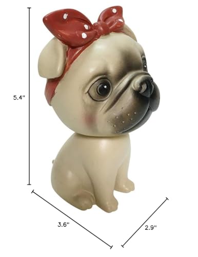 Bobbleheads Pug, Cute Car Dashboard Bobble Head Dog Decoration Funny Shaking Head Animal Puppy Decor