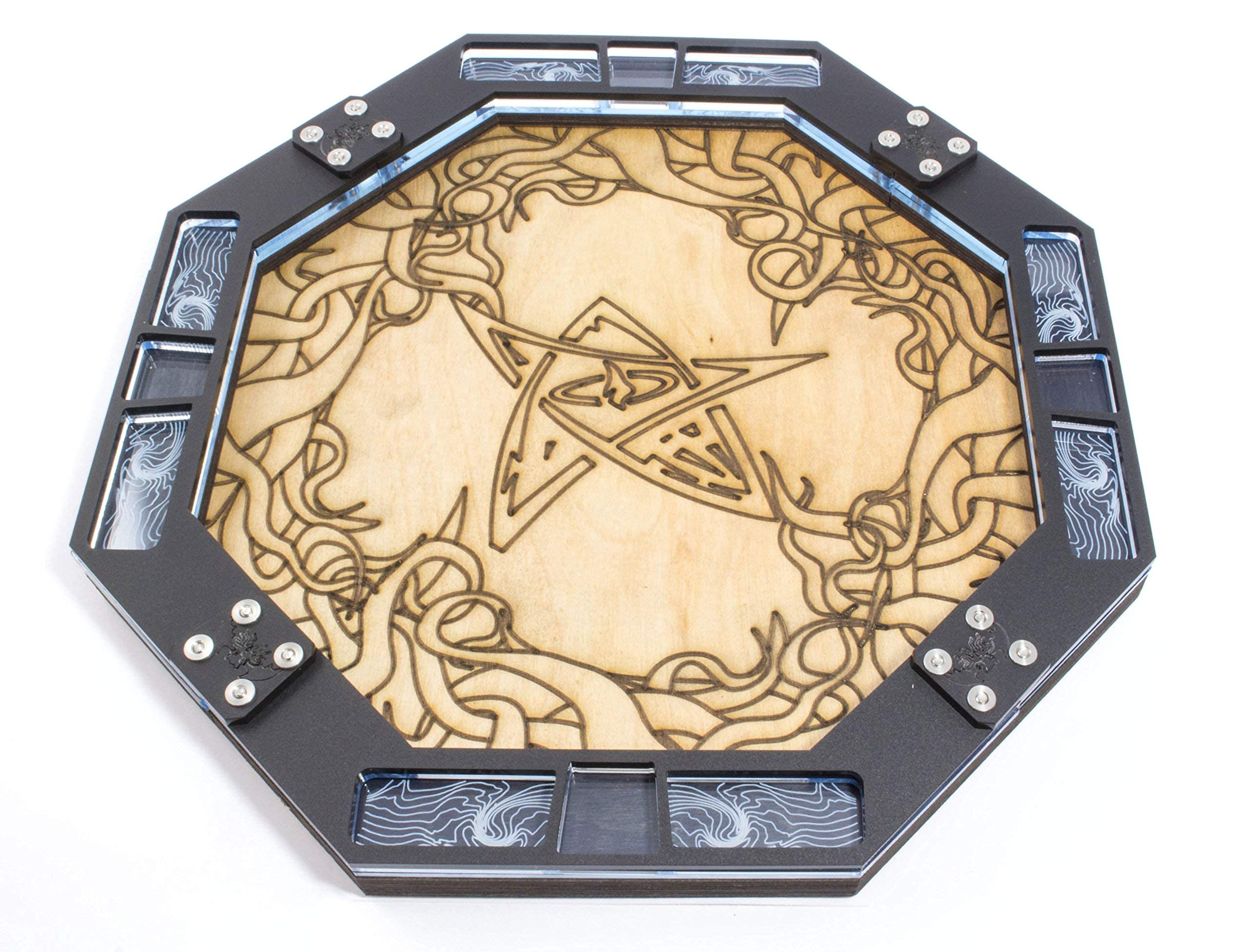C4Labs Eldritch Octagon Dice Tray and Black Cthulhu Etched Dice Tower Bundle …