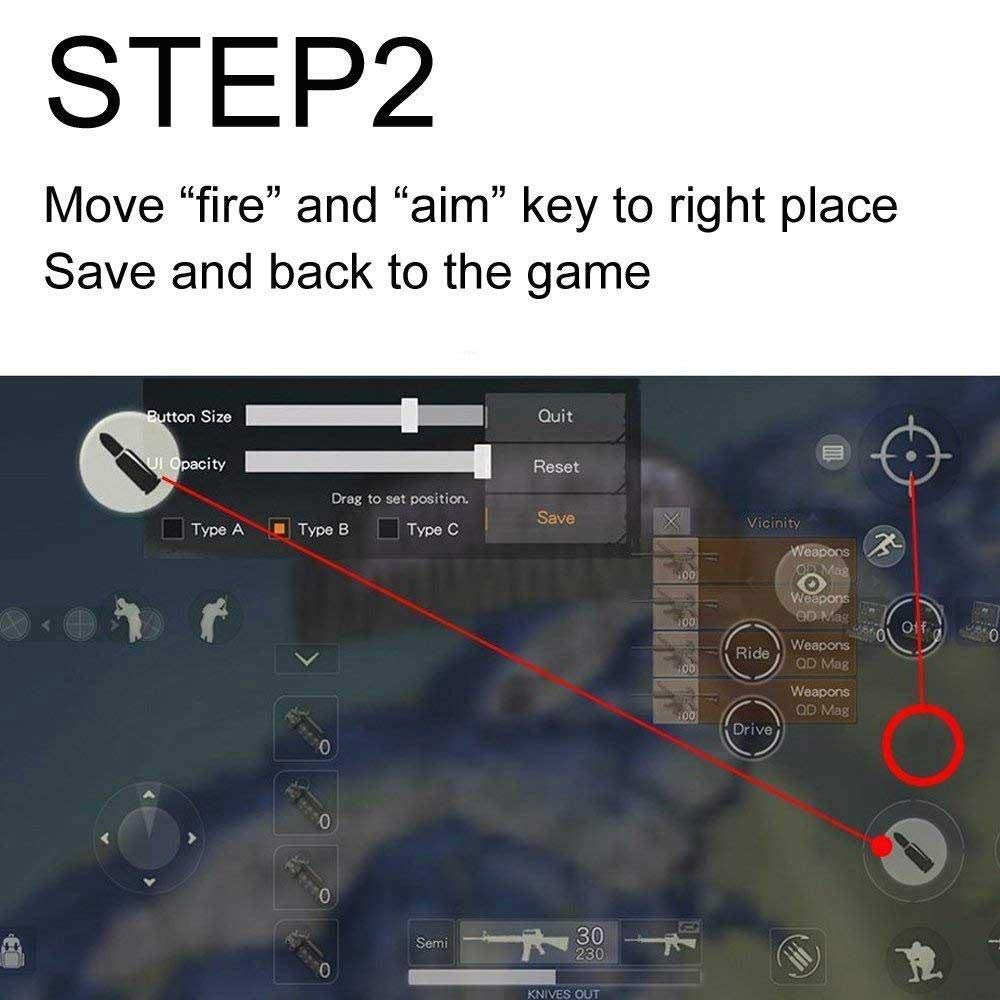 FSIGOM Mobile Controller,Aim Keys L1R1 and Gamepad Knives Out/Rules of Survival,Cellphone Game Trigger,Battle Royale Sensitive Shoot (Mobile Game Controller E)