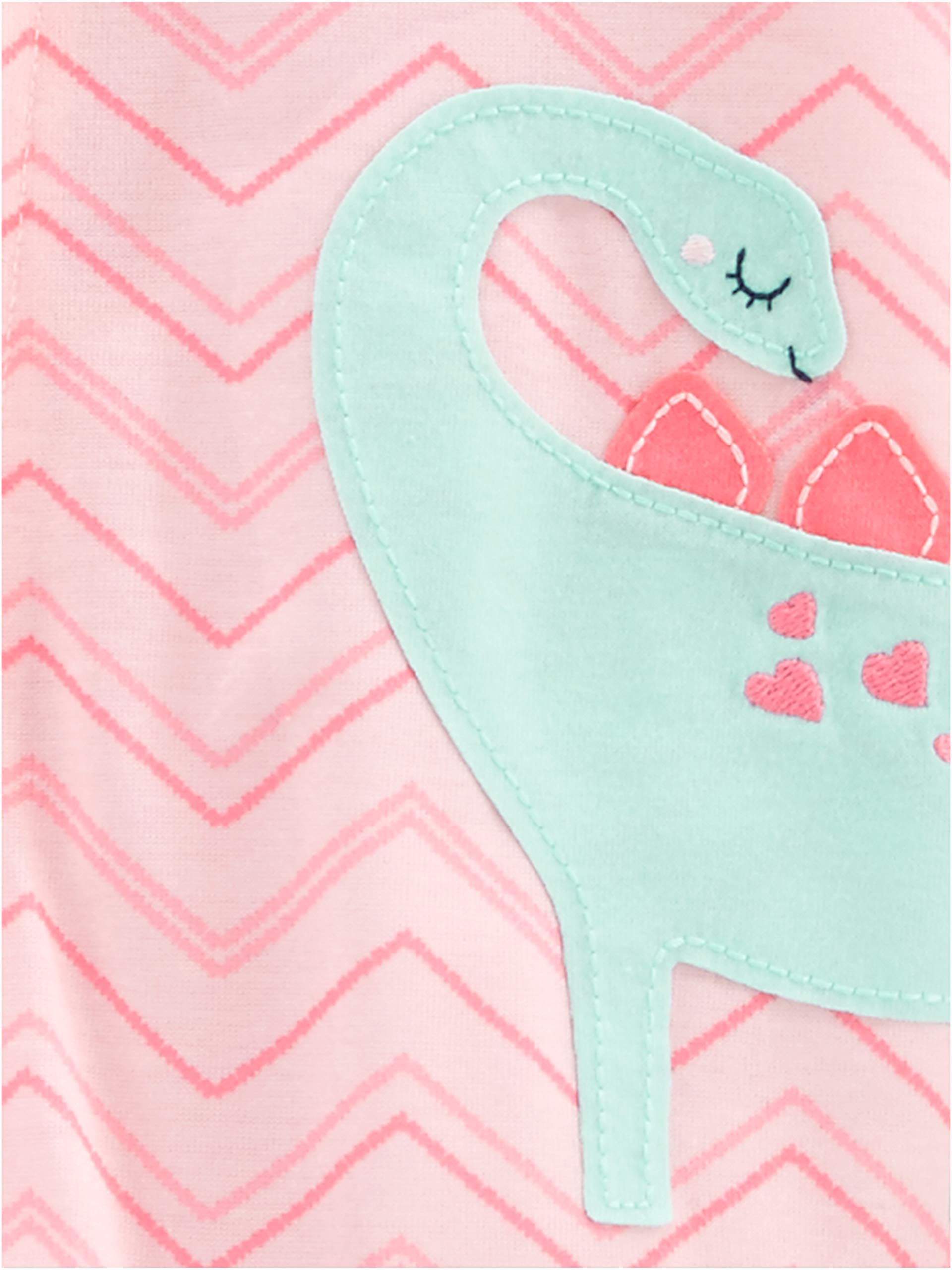 Simple Joys by Carter's Baby Girls' 3-Pack Loose Fit Flame Resistant Polyester Jersey Footed Pajamas, Dinosaur/Flamingo/Strawberry Print, 12 Months
