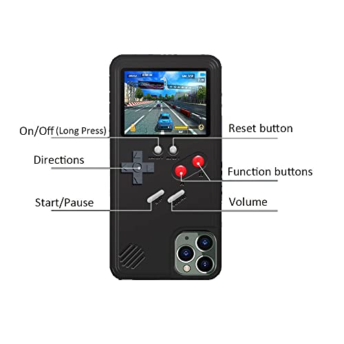 KJArrow Gameboy Case for iPhone 11, Handheld Game Console Case Playable Game Case with Built-in Classic Games, Color Display Gaming Phone Case for iPhone 11 Black