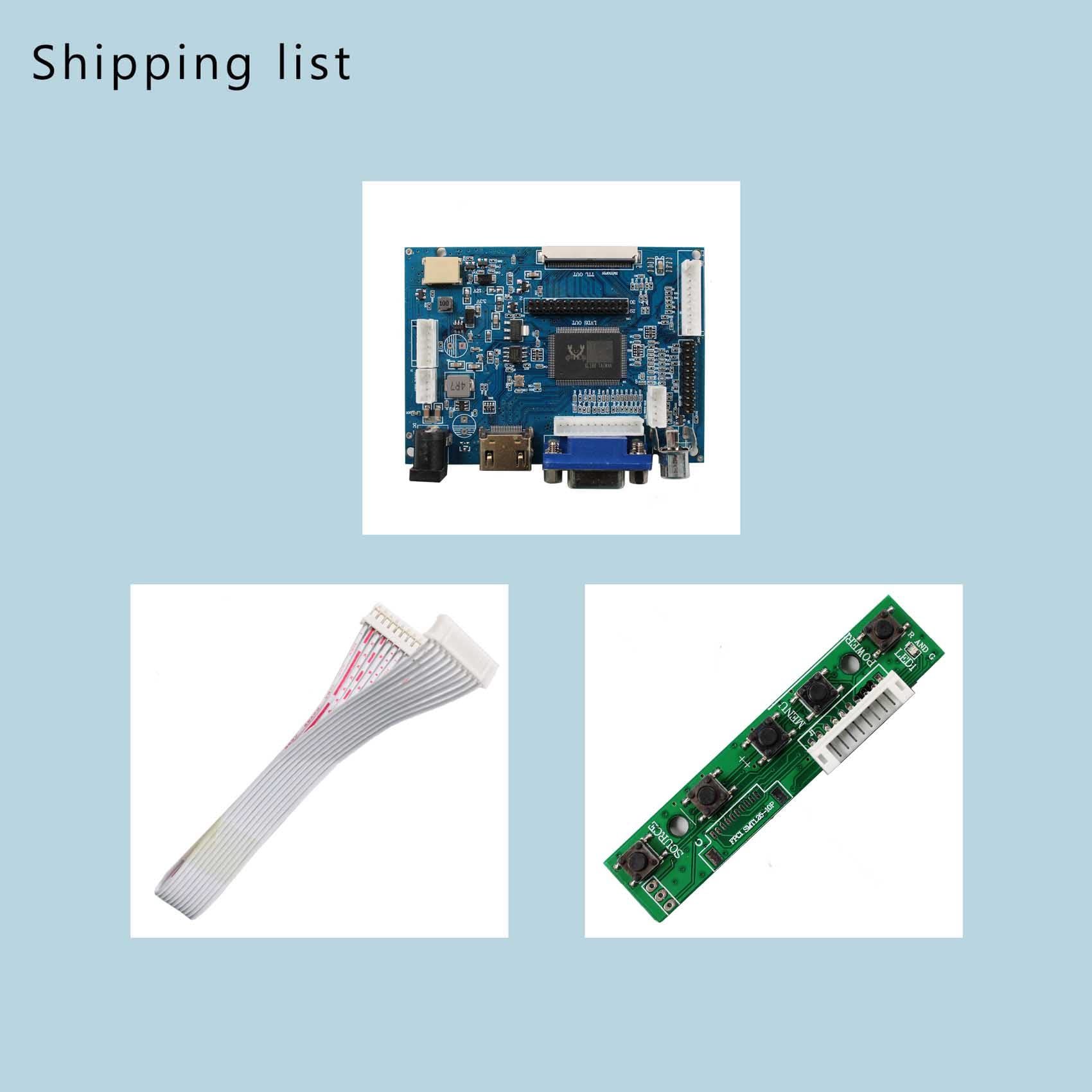 VSDISPLAY HD-MI+VGA+2AV LCD Controller Board Work for 6.5" 7" 8" 9" 800x480 LCD Screen AT065TN14 AT070TN90 AT070TN92 AT070TN93 EJ070NA-03A AT080TN64 AT090TN10 AT090TN12