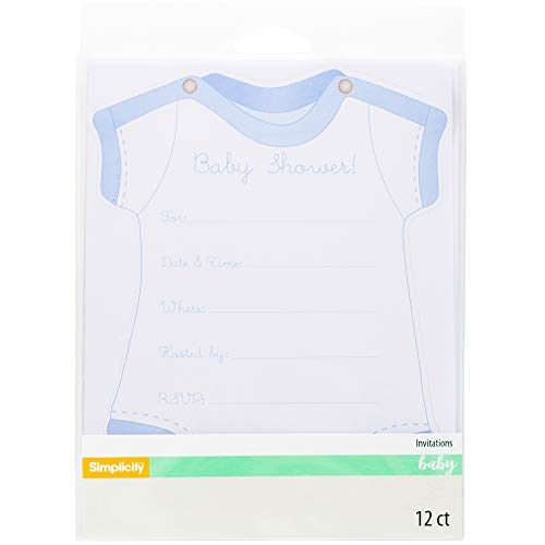 Simplicity Blue Boy Baby Shower Invitations with Envelopes, 12pc, 5.5''W x 7''L (5073052001)