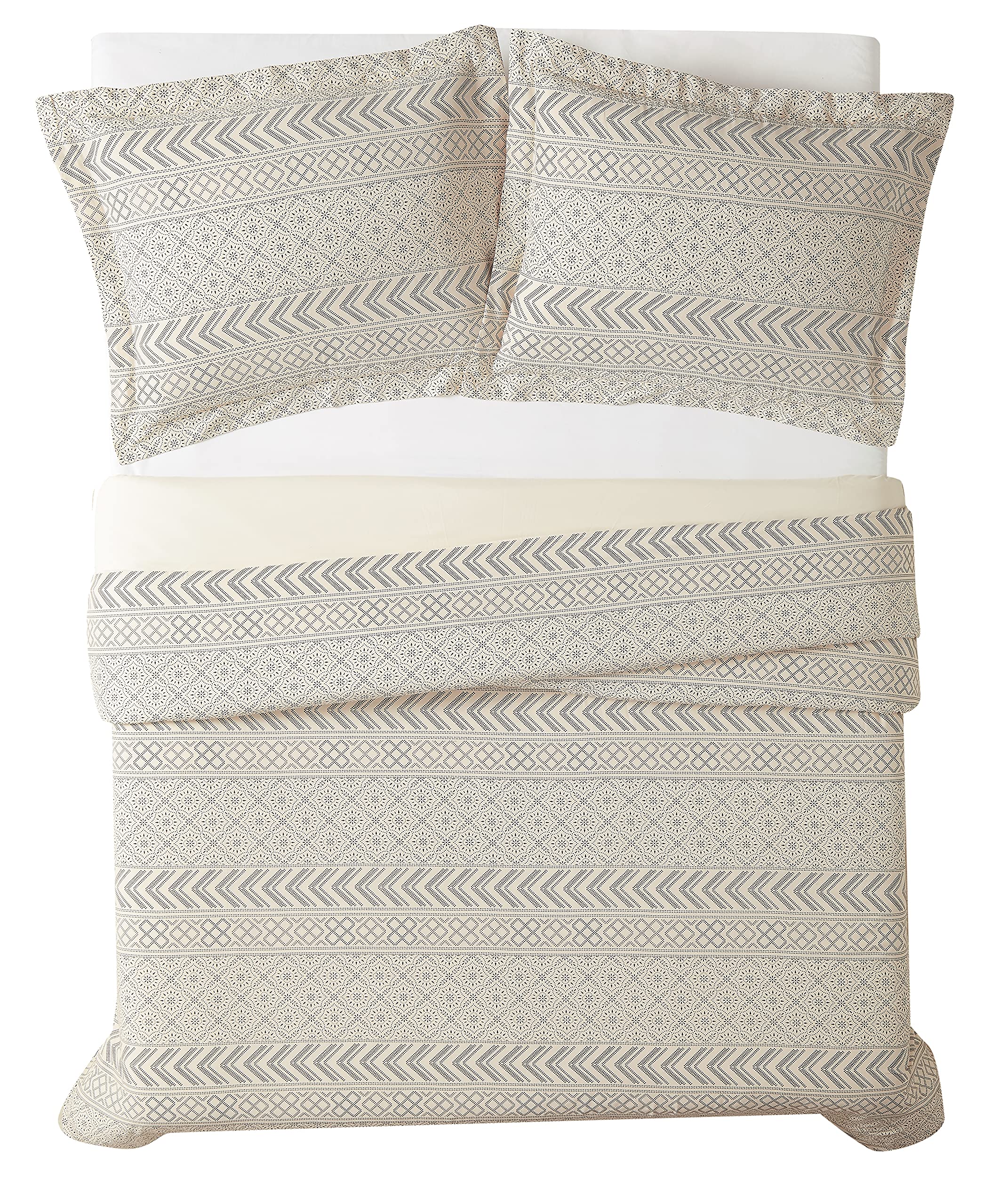 Brooklyn Loom Black and White Chase 3-Piece Full/Queen Duvet Cover Set