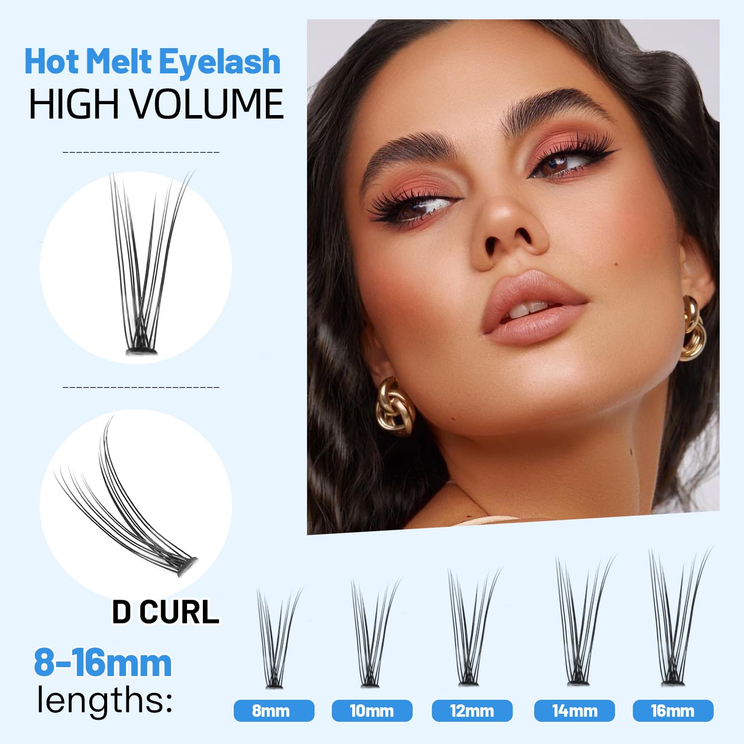 Scala 8-16mm to Choose Fish Tail Design 120pcs Thickness 0.1mm C Curl 12 Root Women Lady Individual Black False Eyelash Cluster Eye Lashes Extension Tools (12mm)