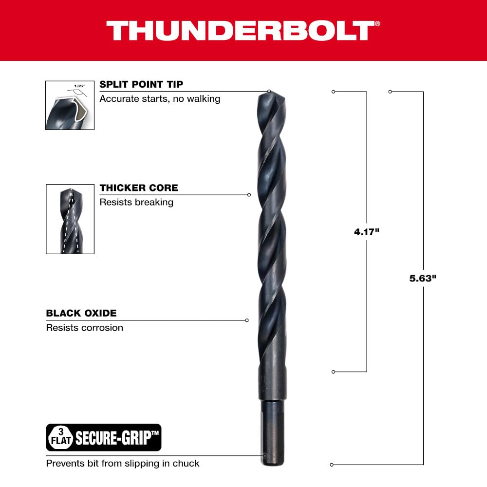 MILWAUKEE ELECTRIC TOOL 48-89-2735 Thunderbolt Bit 29/64" Black Oxide