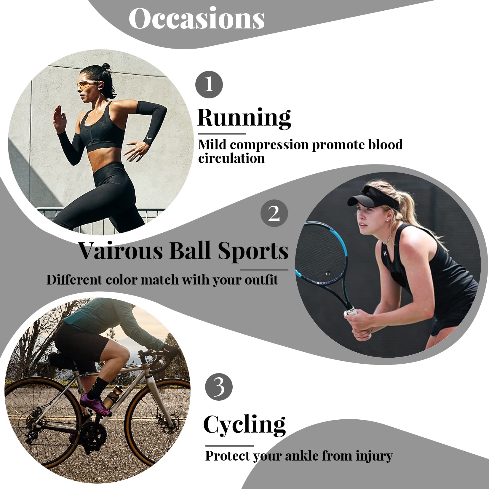 Aimerday Performance Crew Socks for Women Arch Compression Athletic Women's Running Socks Breathable Sports Quarter Socks