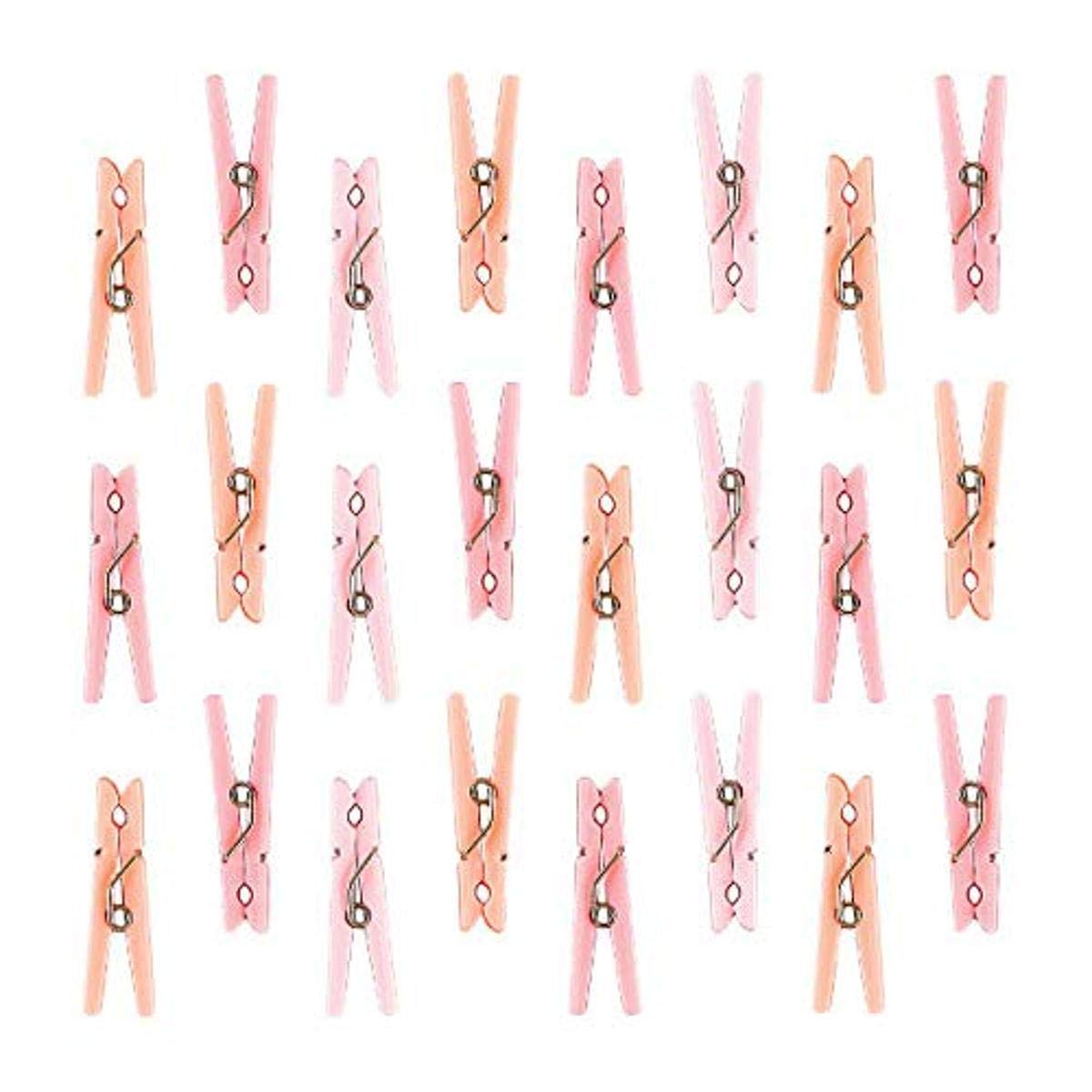 Clothespins Favors Multi Pink Plastic Clips - 1.37" x .37" (12 Packs of 24) - Perfect for Events, Parties & Crafts - 288 Ct.