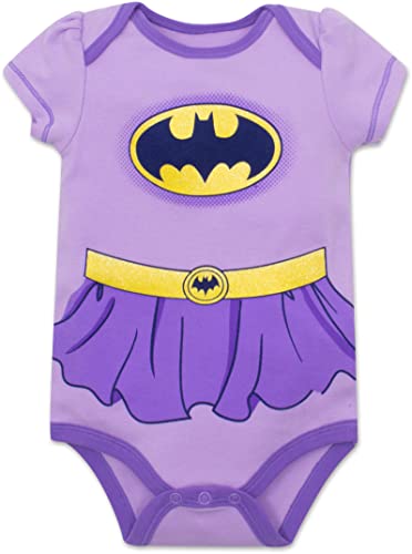 WARNER BROS Justice League Newborn Baby Girls 5 Pack Cosplay Costume Bodysuits Logo Girls 0-3 Months