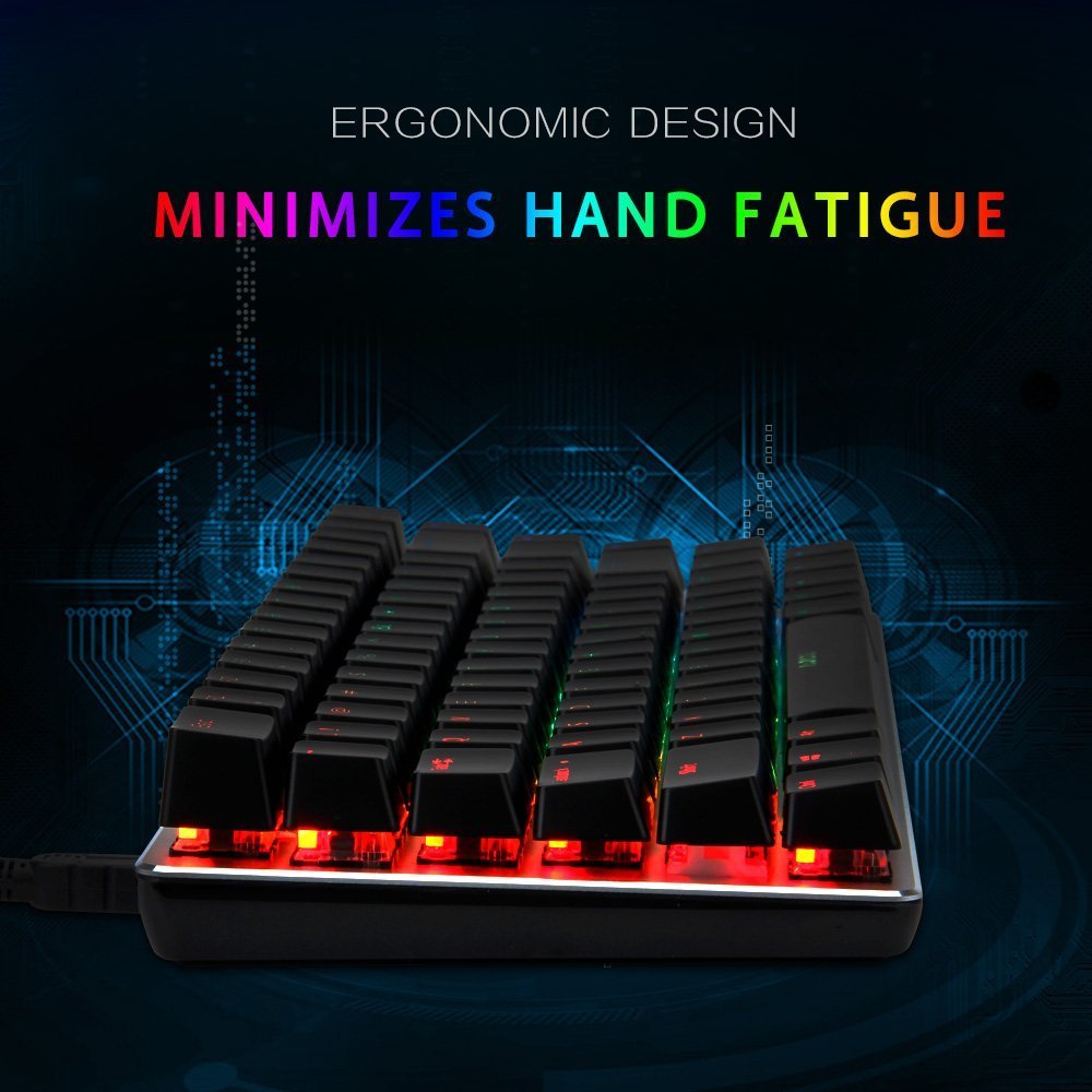 AG-AK33 75% Gaming Keyboard, 82 Keys Compact Mechanical Keyboard, RGB Backlit with 16.8 Million Colors, Anti-ghosting Design/Full Key Unbuffered/Programmable Macro, Blue Switch for Mac Windows