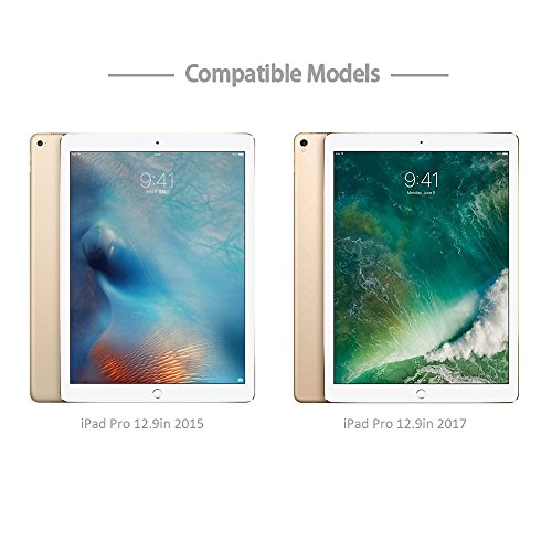 valkit iPad Pro 12.9 Case 2017/2015 (Old Model,1st & 2nd Gen) - iPad Pro 12.9 Inch Cover Smart Folio Stand Protective Translucent Frosted Back Cases with Auto Wake/Sleep, Rose Gold