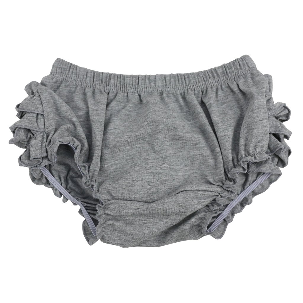 Wennikids Baby Girl's Cotton Shorts and Diaper Cover Bloomers X-Large Gray