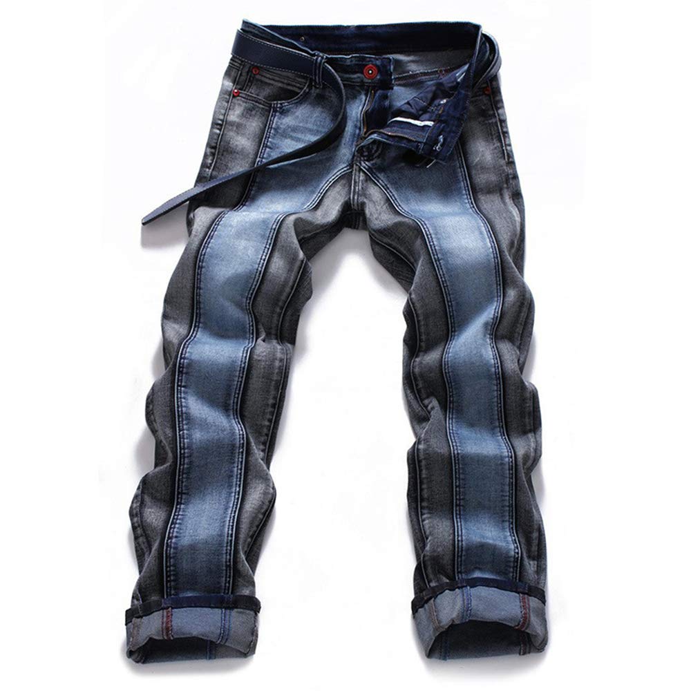 AITITIA Men's Ripped Regular Fit Jeans (30, Blue Gray)