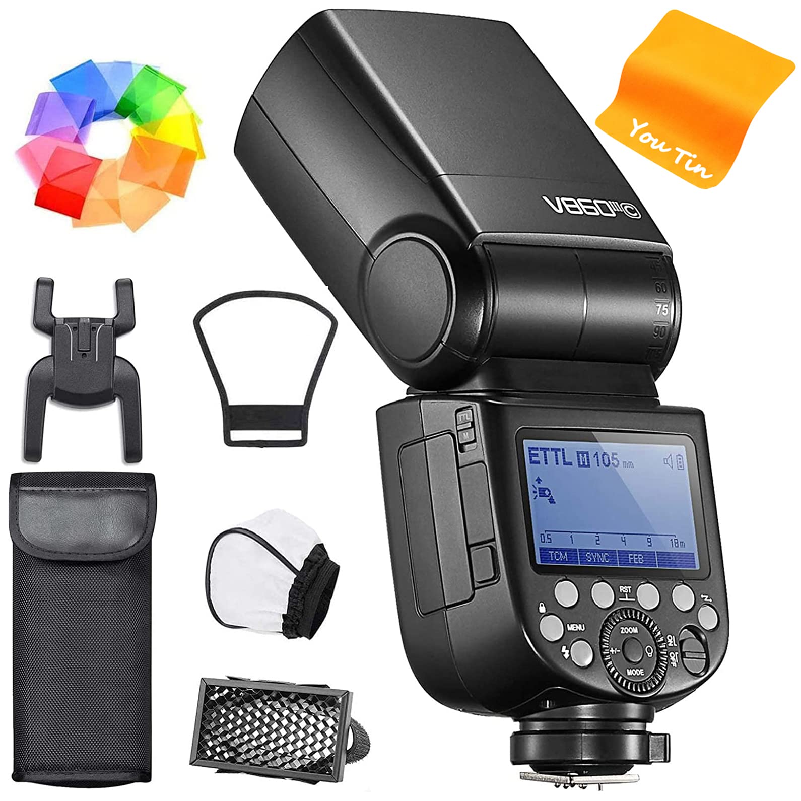 Godox Camera Flash Speedlight V860III-C for Canon [Upgraded Li-on Battery] Compatible with Canon Digital Cameras 6D 7D 50D 60D 500D 550D 600D 650D 1000D 1100D 1DX 580EX II 5D Mark II III