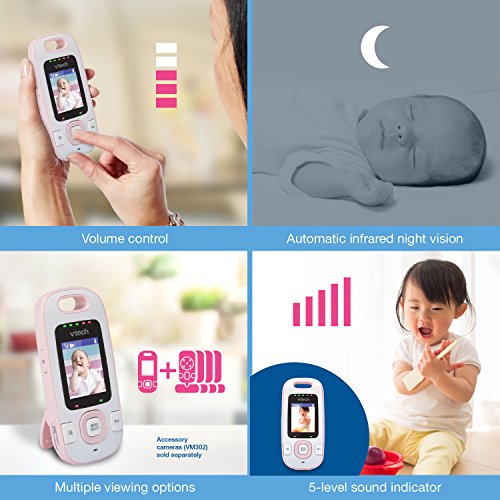 VTech BV73121PK Digital Video Baby Monitor with Full-Color and Automatic Night Vision, Pink