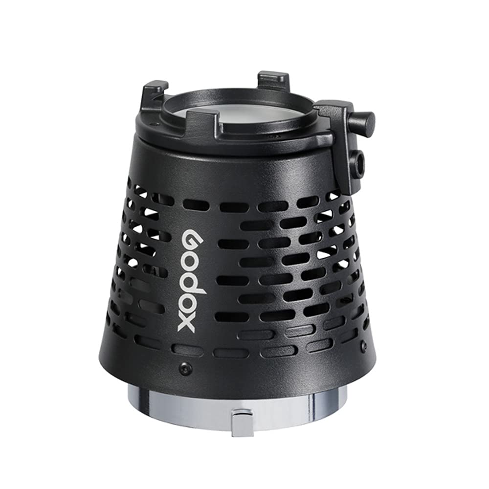 Godox SA-17 Bowens Mount Adapter with Godox SA-P Projection Attachment + SA-06 Iris Diaphragm + SA-09-001 GOBO Set + SA-10 GOBO Set Holder Create Theatrical Effect for Bowens Mount LED Video Light