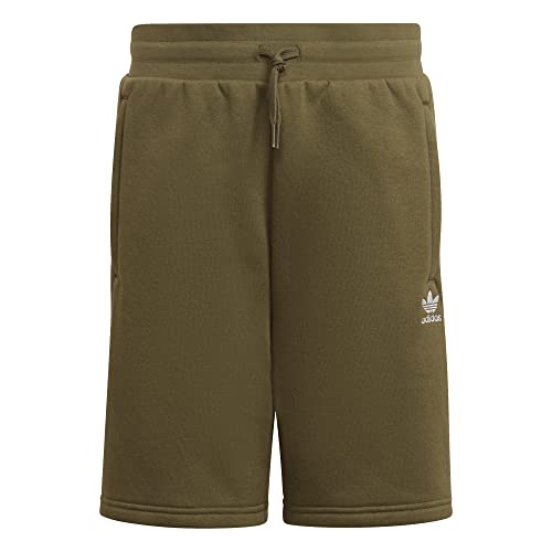 adidas Originals Kids' Adicolor Shorts, Focus Olive, Medium