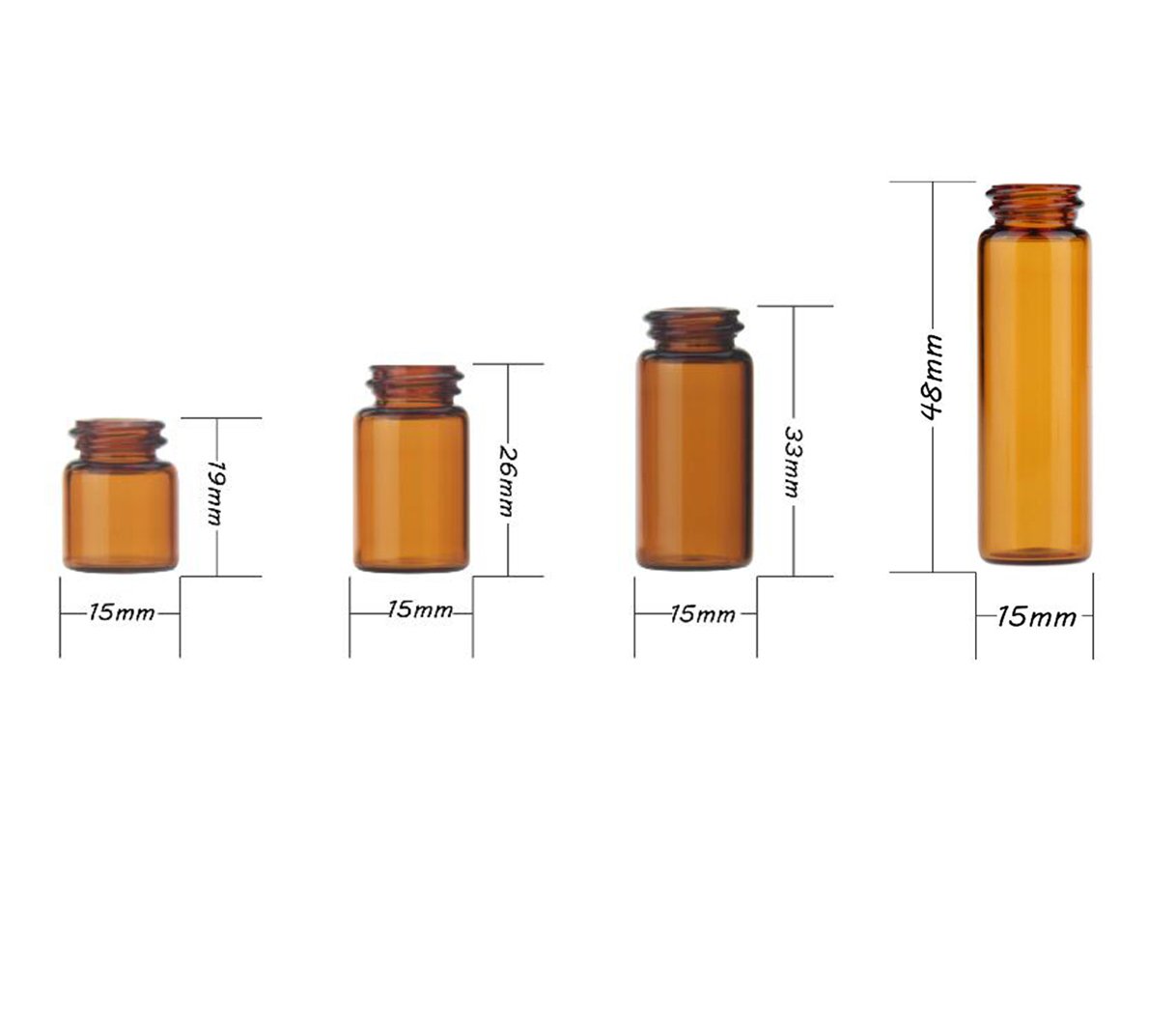 ZbFwmx 12 Pack Set Brown Screw Cap Glass Bottle Small Mini Empty Oil Amber Vial (5ml)