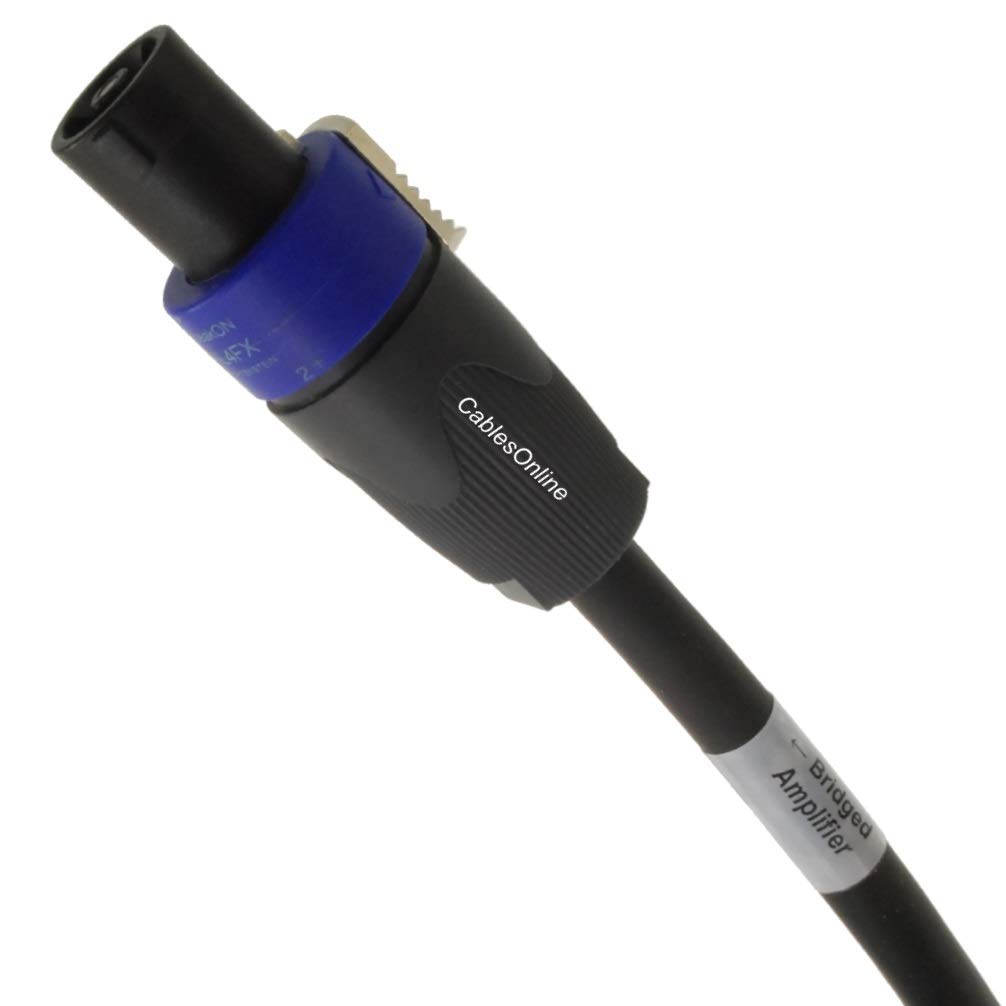 CablesOnline, 3ft. Mono-Bridged Speaker/Amplifier 12AWG Cable with Neutrik® Speakon 4-Pole Male to Male Connectors, (1+/1+ and 2+/1-), SK-MB403