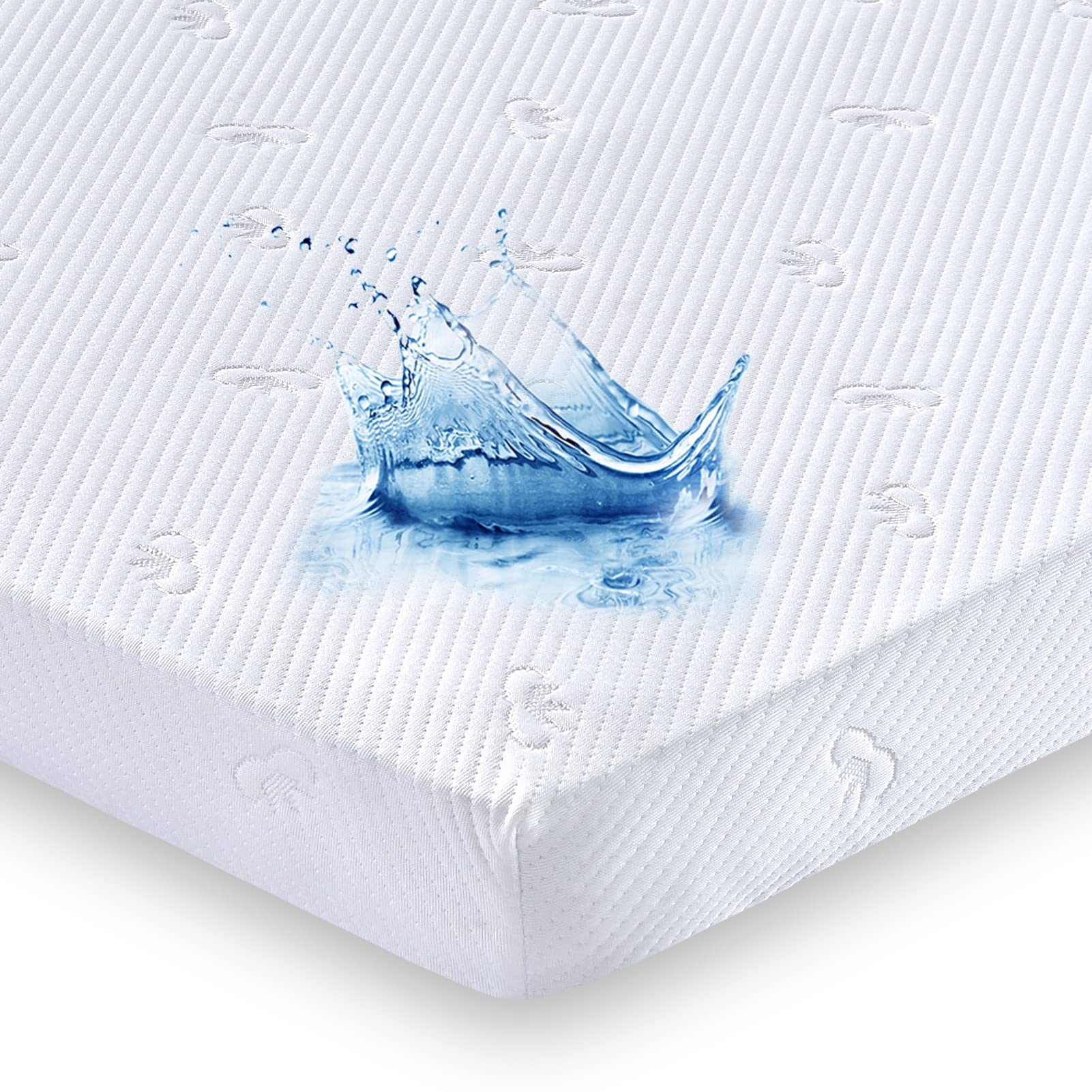 Bubble bear Noiseless and Waterproof Crib Mattress Protector, Super Skin-Friendly,Quilted Fitted Crib Mattress Sheet, Extra Soft Toddler Mattress Cover 52x28-fits up to 8.6"