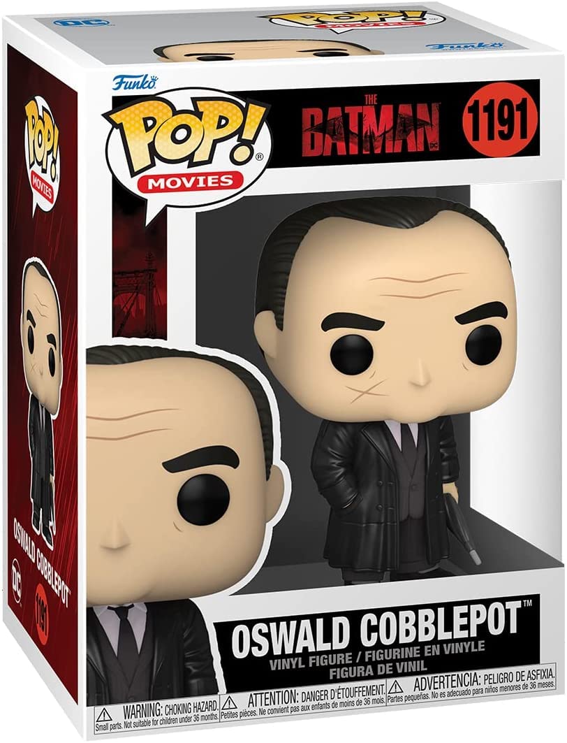 The Batman - Oswald Cobblepot Funko Pop Protector Bundle - Oswald Cobblepot Pop Figurine 3.75 Inch Movies: The Batman with Clear Plastic Pop Protector Case